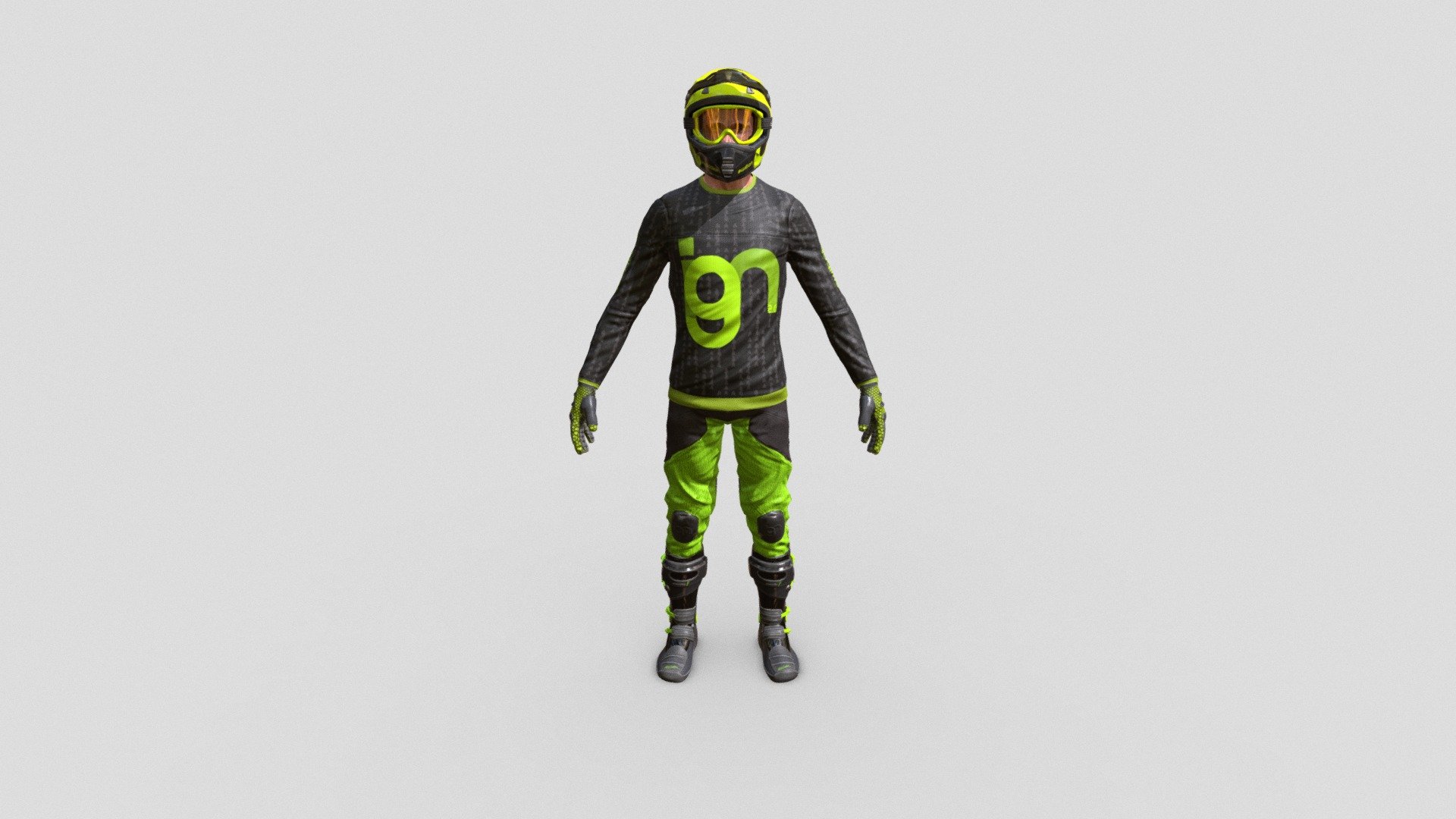 Motocross Biker - 3D model by cloudlung (@claudio4) [29121ac] - Sketchfab