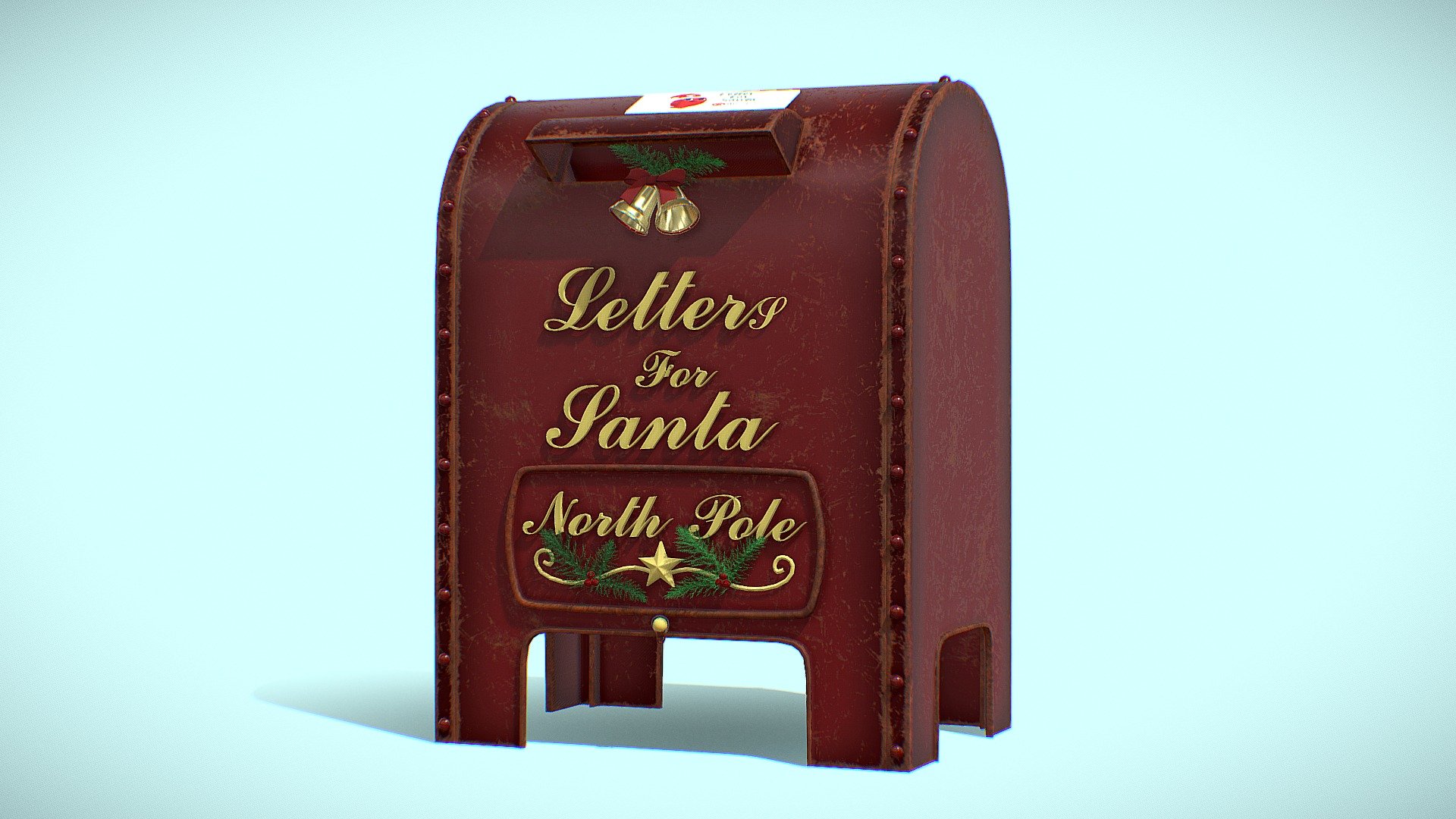 Christmas Mailbox, Letters to Santa Post Box - Download Free 3D model ...