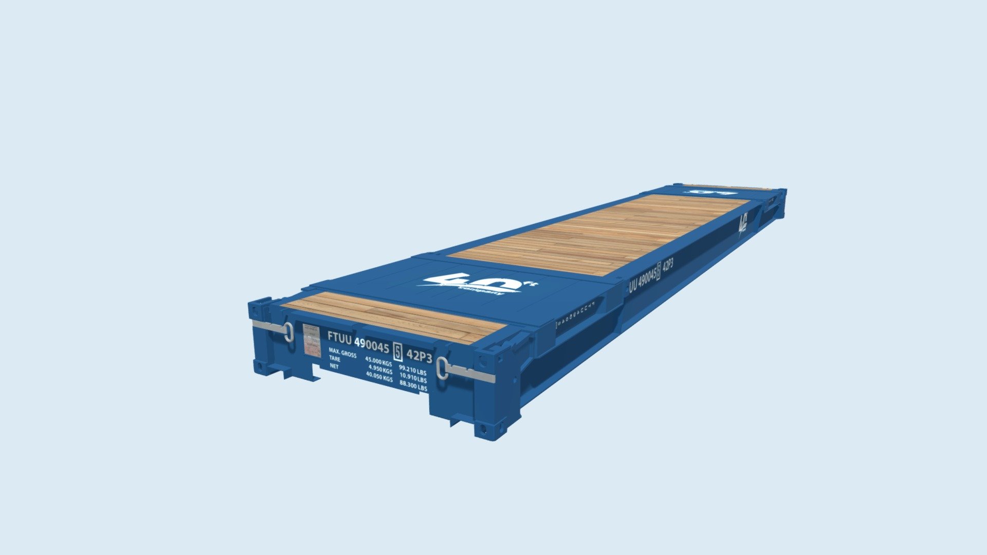 Container Flat Track 40' - 3D model by 40ft.company [2915d45] - Sketchfab