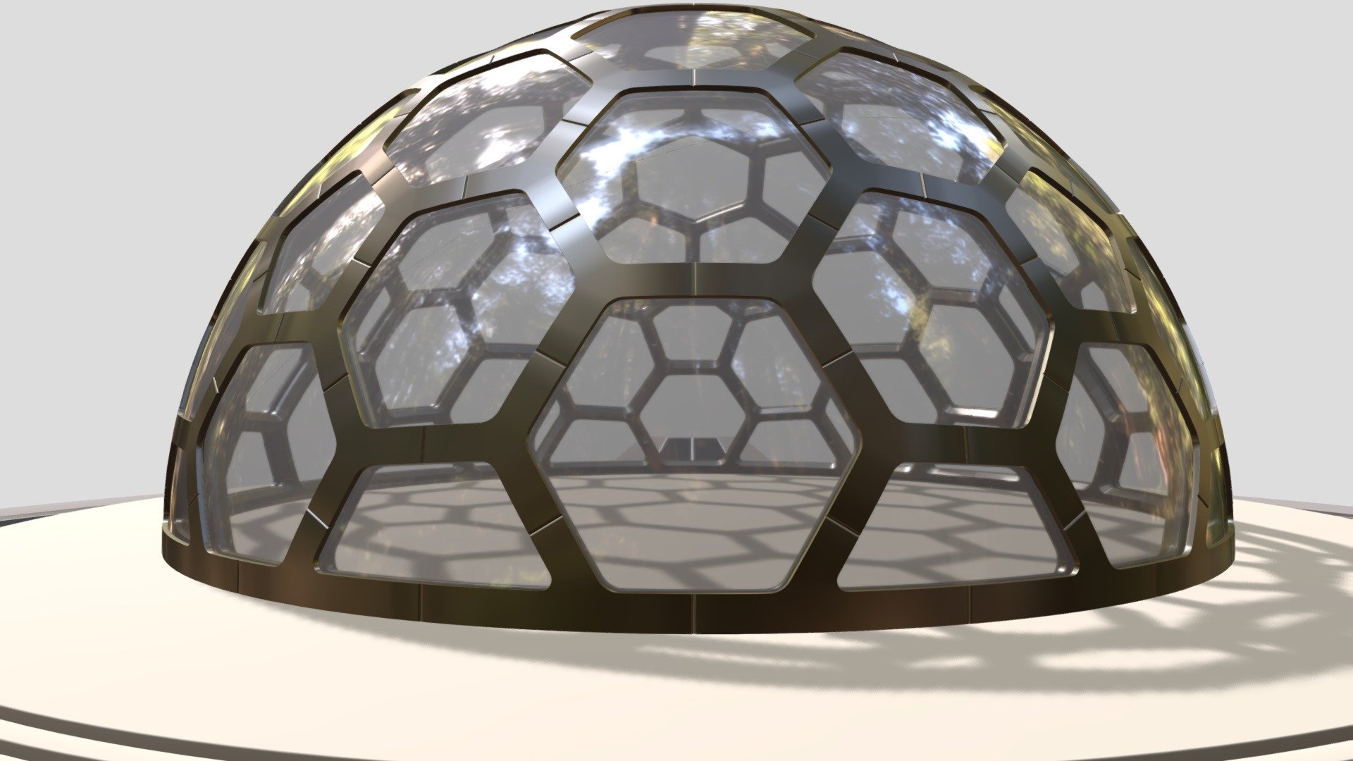 Medium sized Glass Dome hexagon windows > 5$ - Buy Royalty Free 3D model by Metaversalarts ...