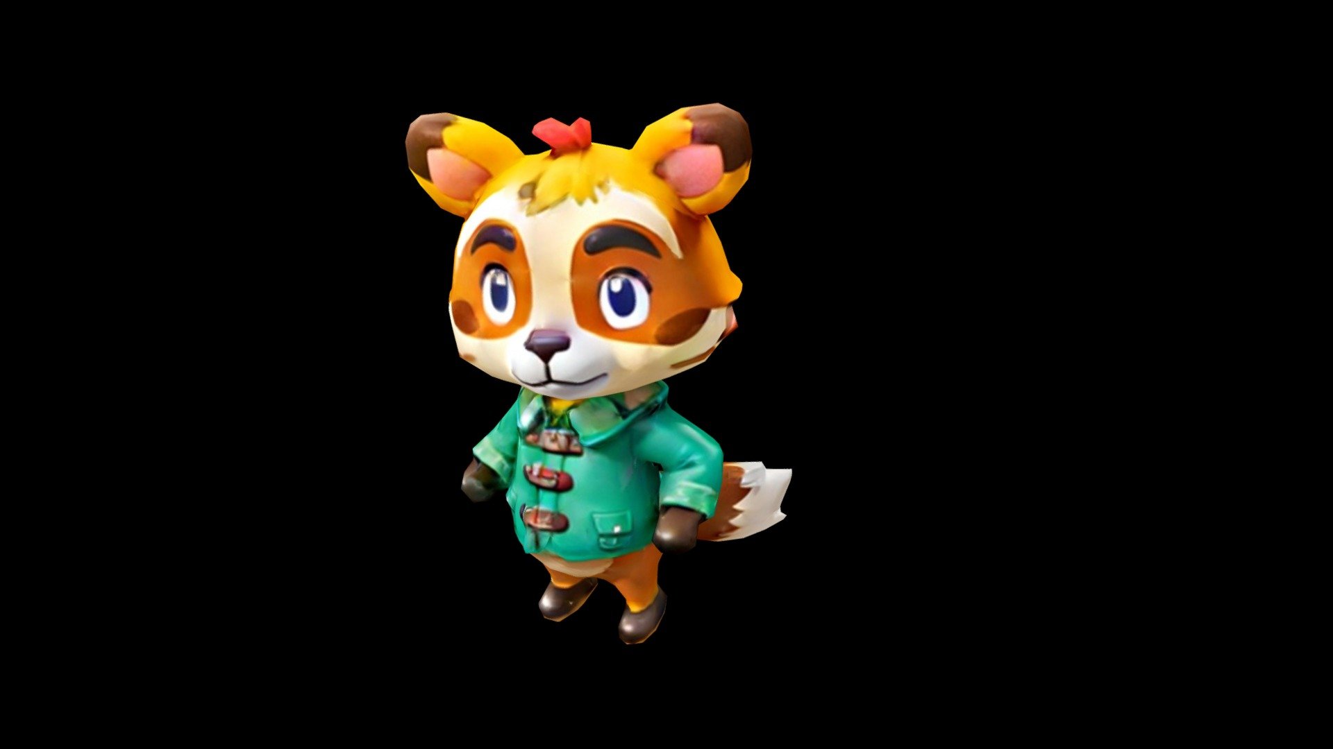A character from Animal Crossing in a green coat - Download Free 3D ...