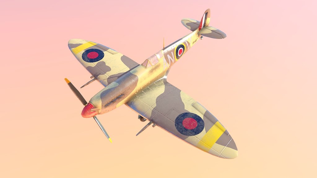 Desert Spitfire - 3D model by angusayres [292b9ee] - Sketchfab