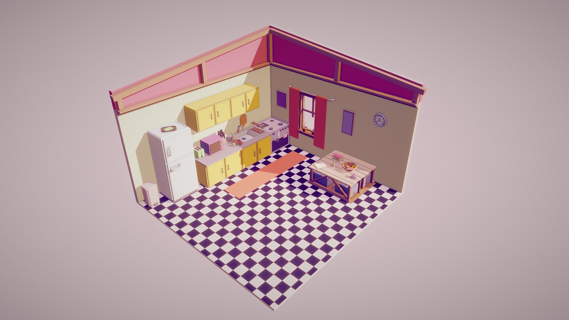 Low Poly Kitchen - Download Free 3D model by Mumladze28 [292f9c3 ...
