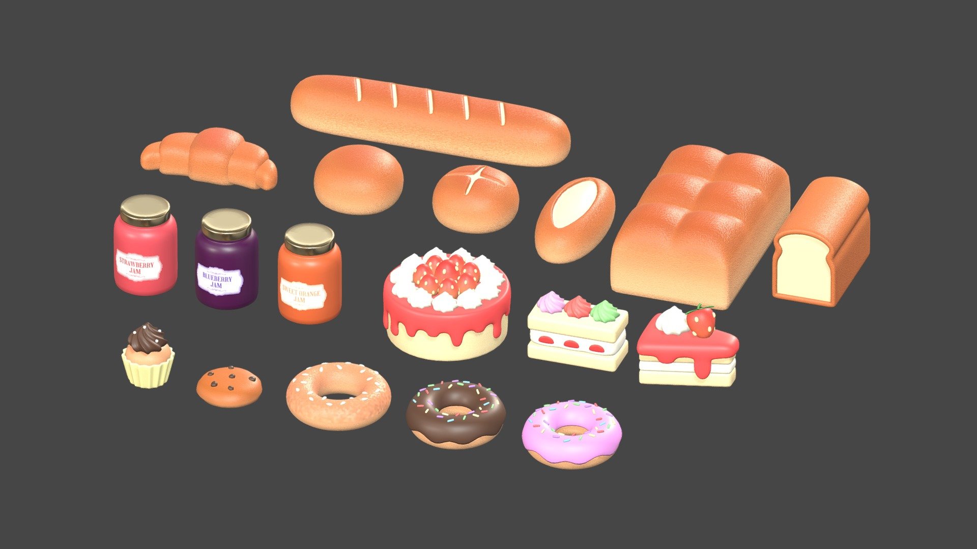 Bakery Collection - Buy Royalty Free 3D model by Minimoku [293078e ...