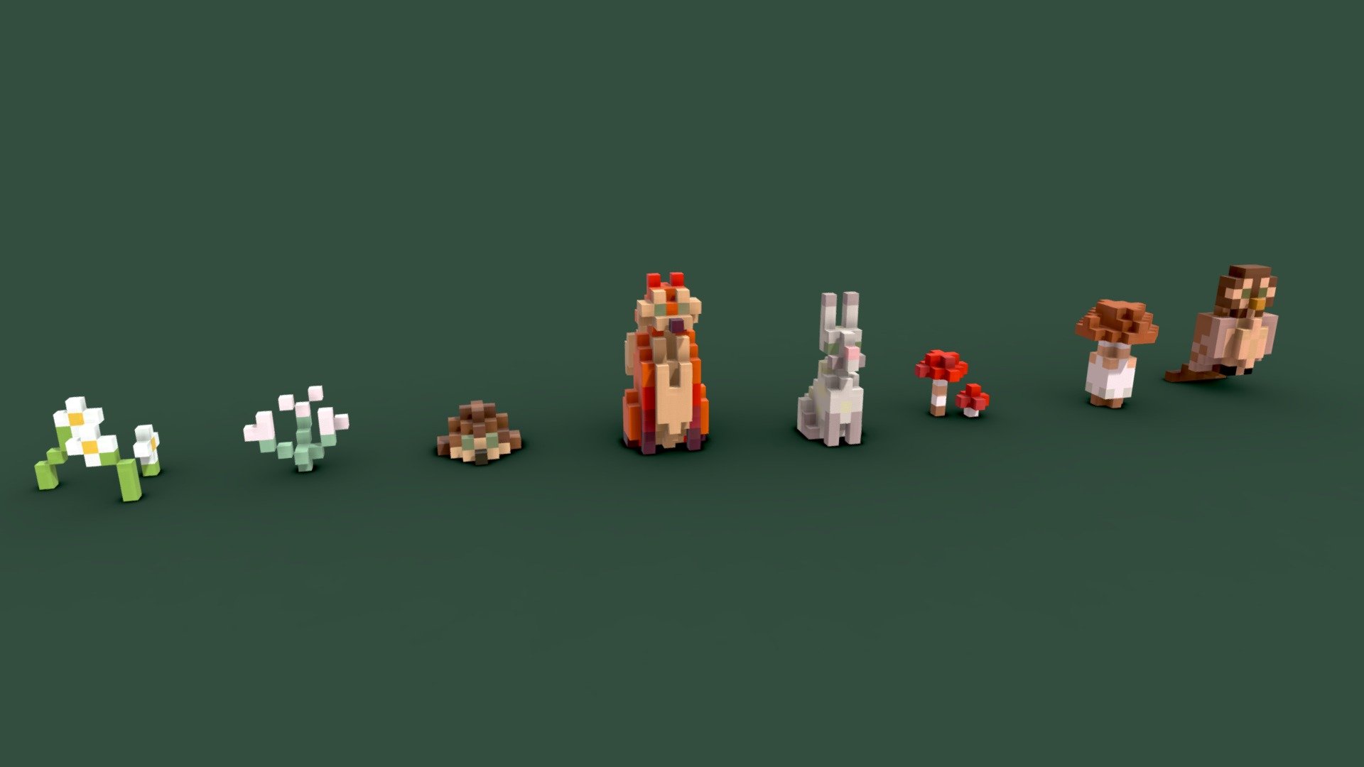 Woodland Animals - 3D model by RaspberryMoth [2938000] - Sketchfab