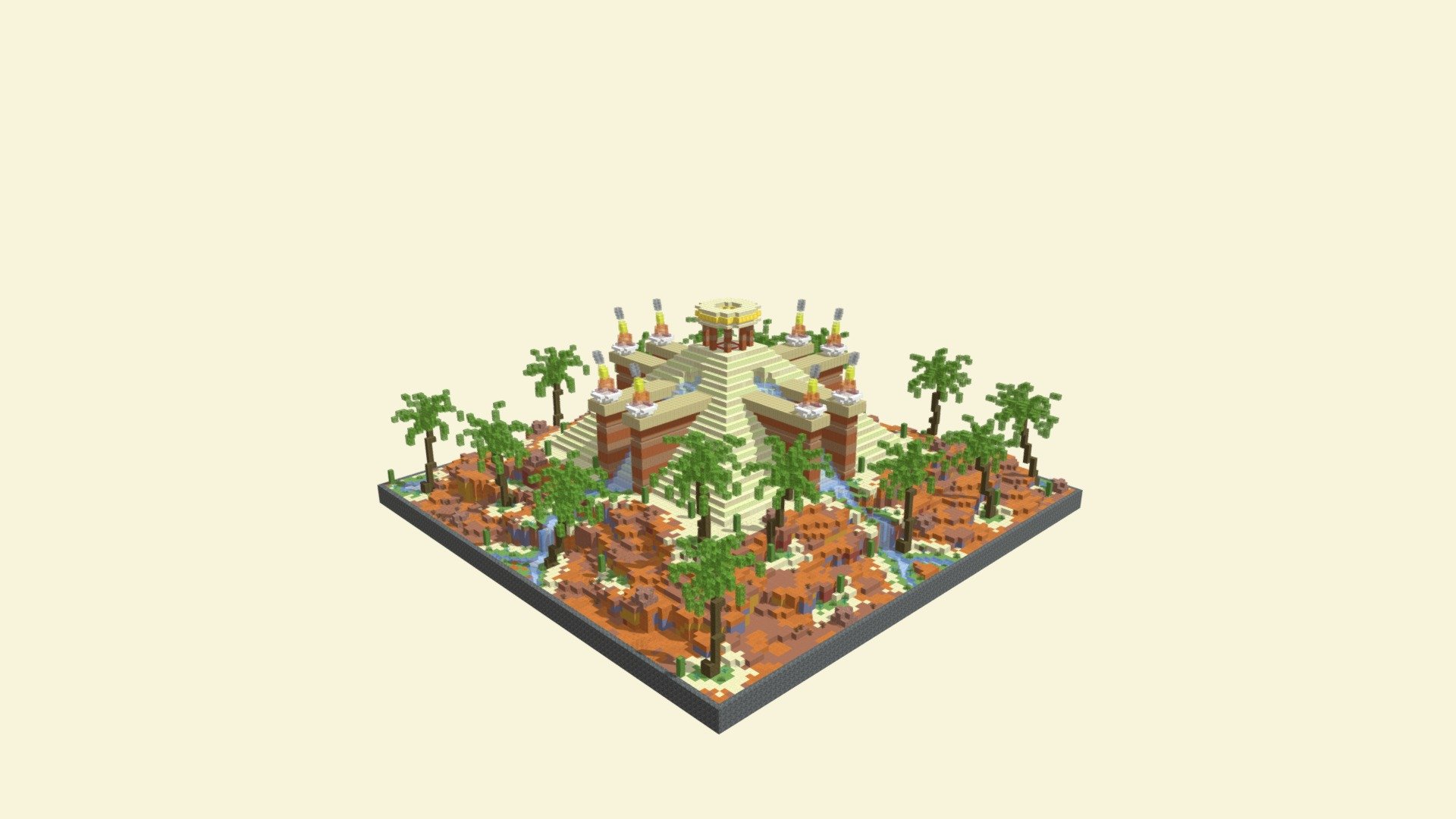 Oasis Of The Mesa Pyramid KOTH Minecraft - 3D model by Orbit Builds ...