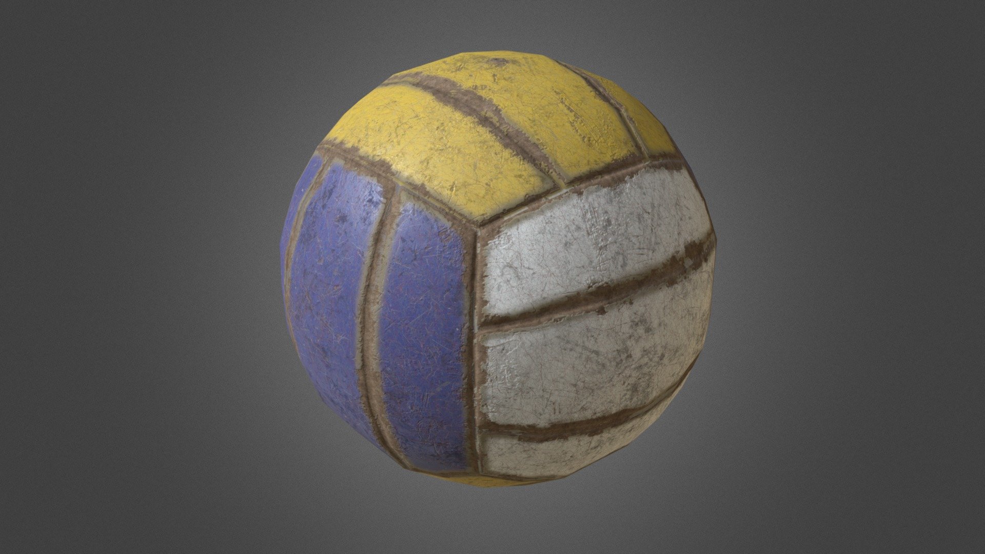 Old Beach Volleyball Ball Low Poly PBR Model - 3D model by ...
