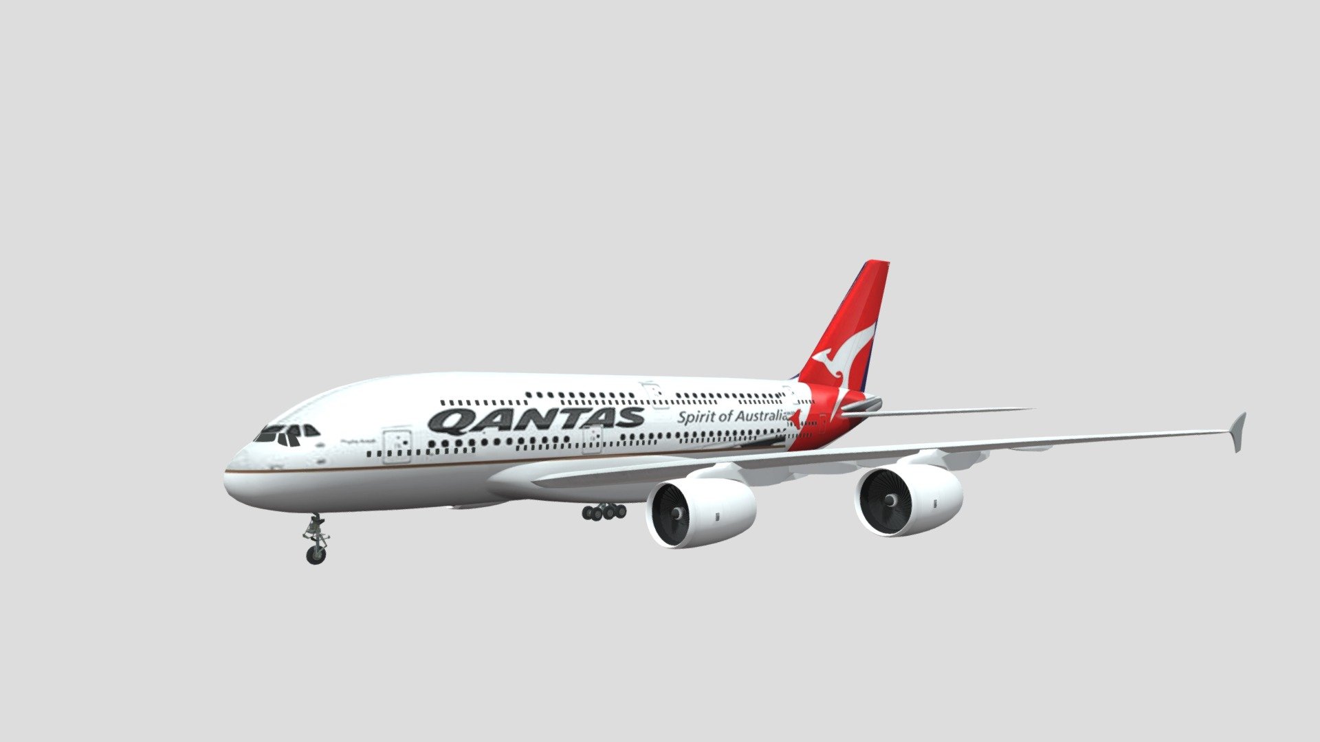 qantas a380 - Download Free 3D model by zairiq-123 [29440d5] - Sketchfab