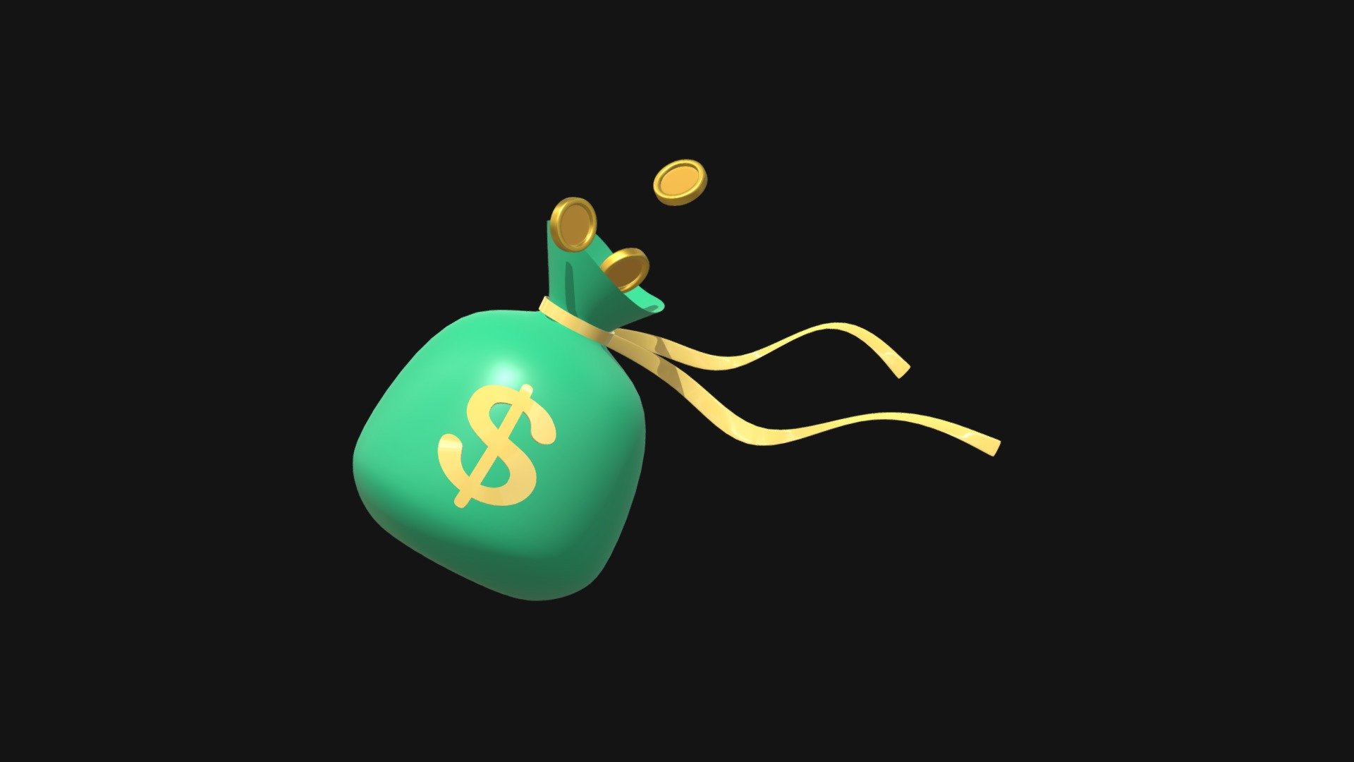 Gold Bag icon - Buy Royalty Free 3D model by arc.jabbar (@arc_jabbar ...