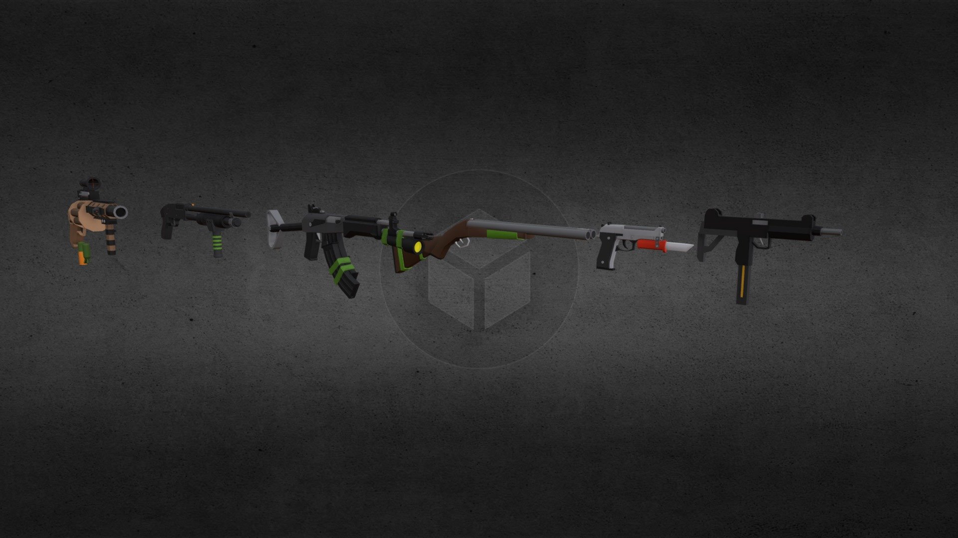 Stylized Guns - 3D model by Justiinsa [294b428] - Sketchfab