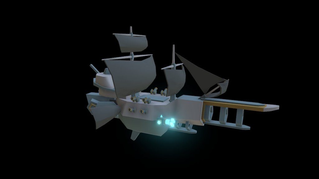 Low-Poly Cloud Sniper Ship - 3D model by Balagan [295242e] - Sketchfab