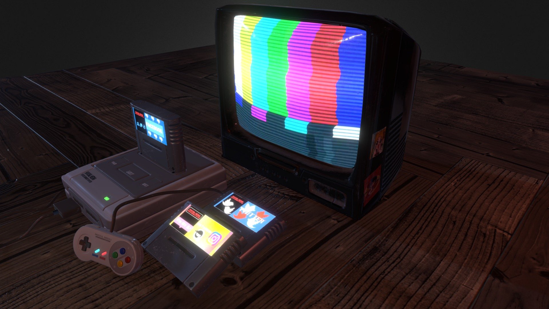 Social media NINTENDO - 3D model by tadeuxgarx [2958a28] - Sketchfab