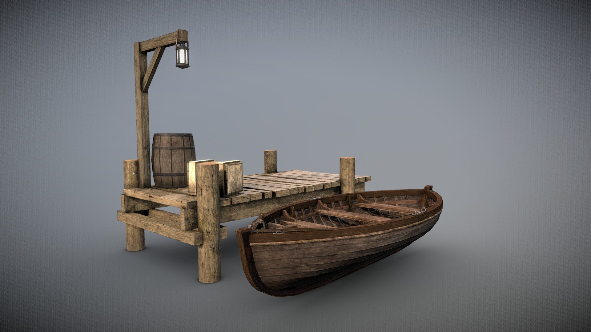 Boat and Dock - 3D model by tklarenb [29592c1] - Sketchfab