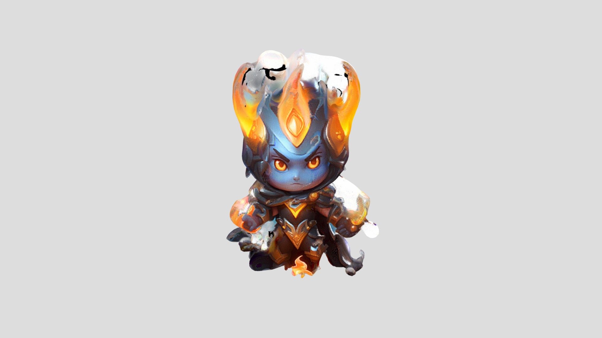 Chibi-style illustration of a warrior with flam - Download Free 3D ...