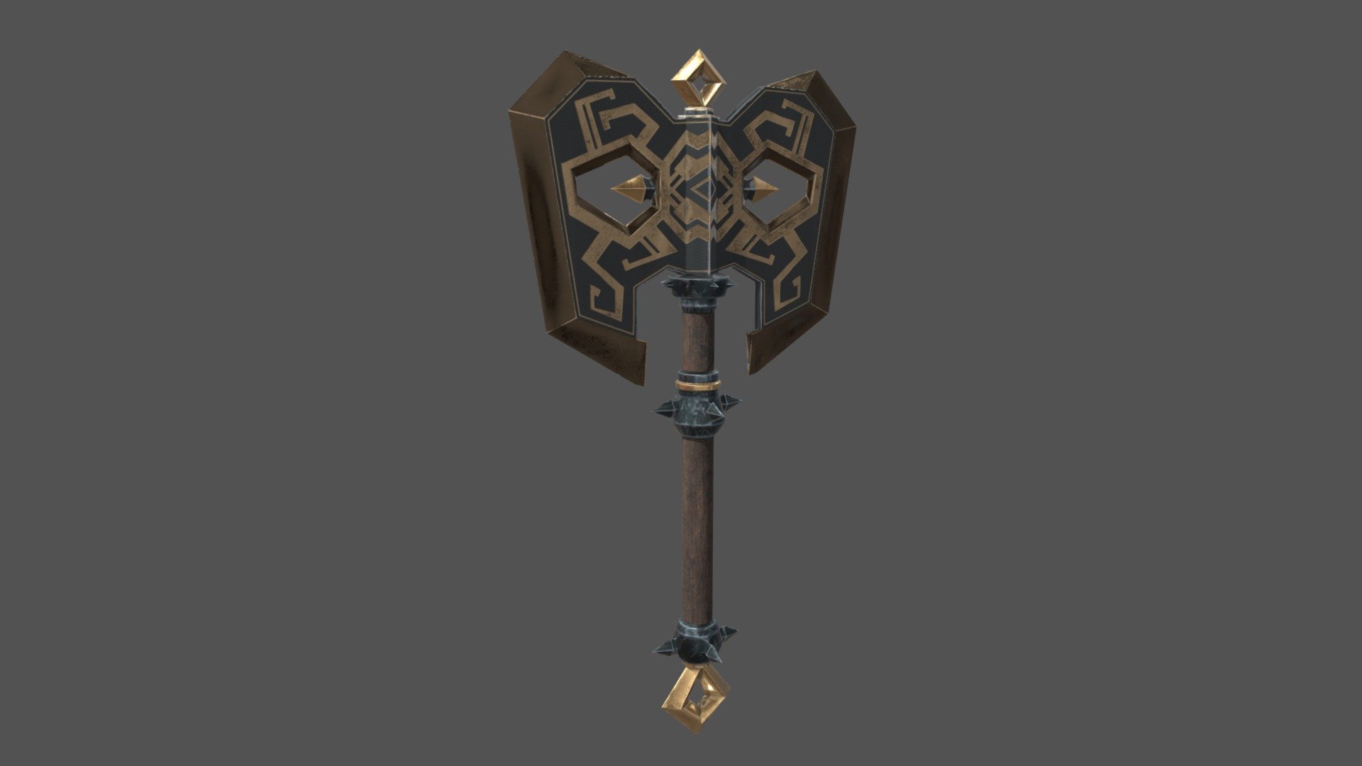 Golden Battle Axe - 3D model by AlexAllueva [295d49a] - Sketchfab