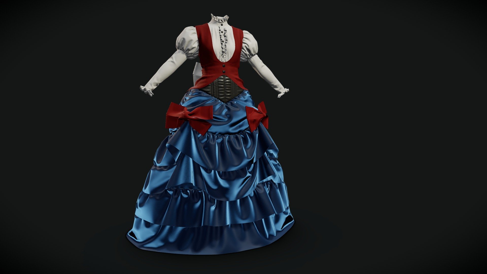 Victorian Dress - 3D model by Ashraf Bouhadida (@frostashes) [296907e ...