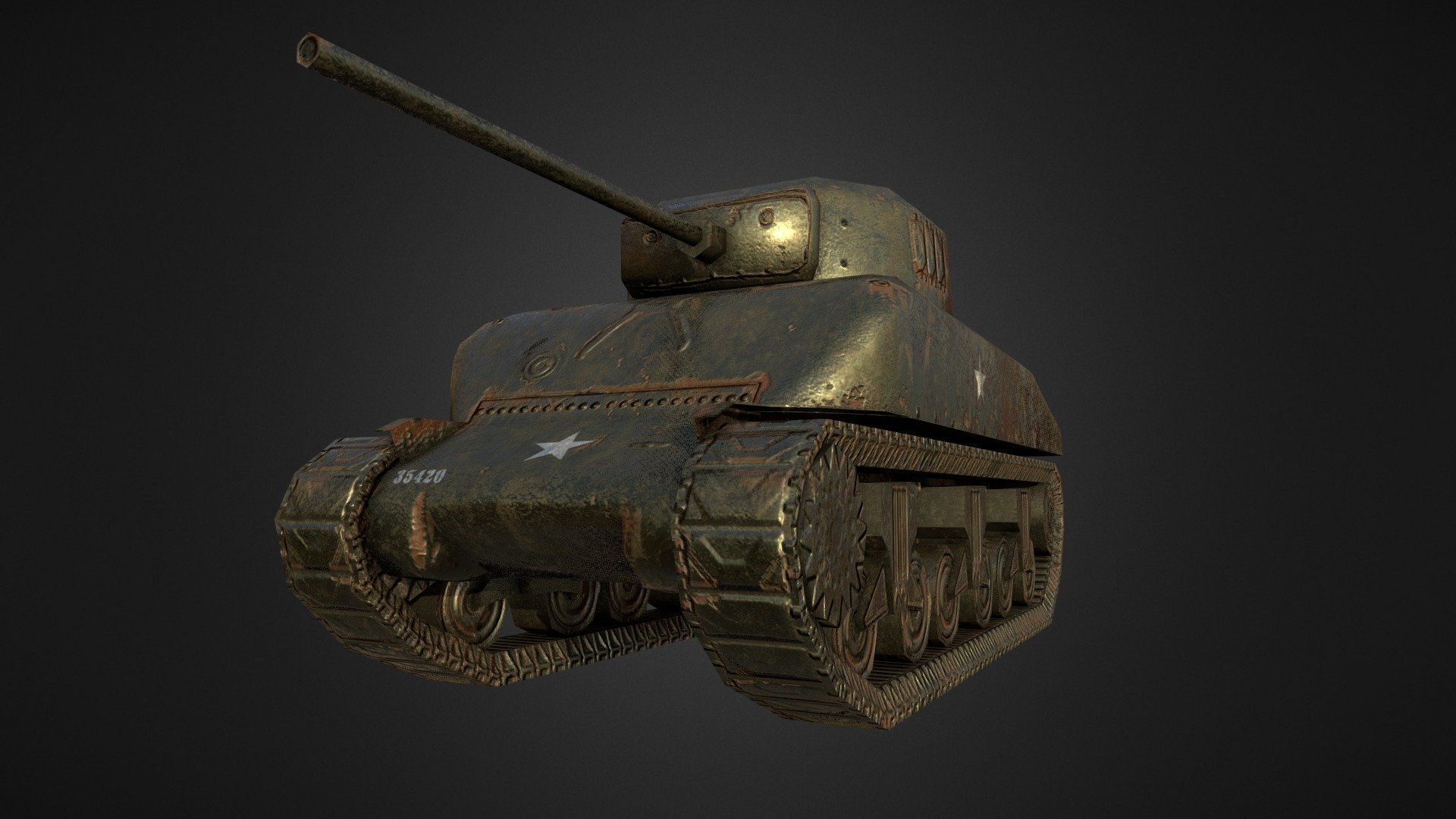 Old Sherman Tank - 3D model by simviz.net (@simonscat) [296a560 ...