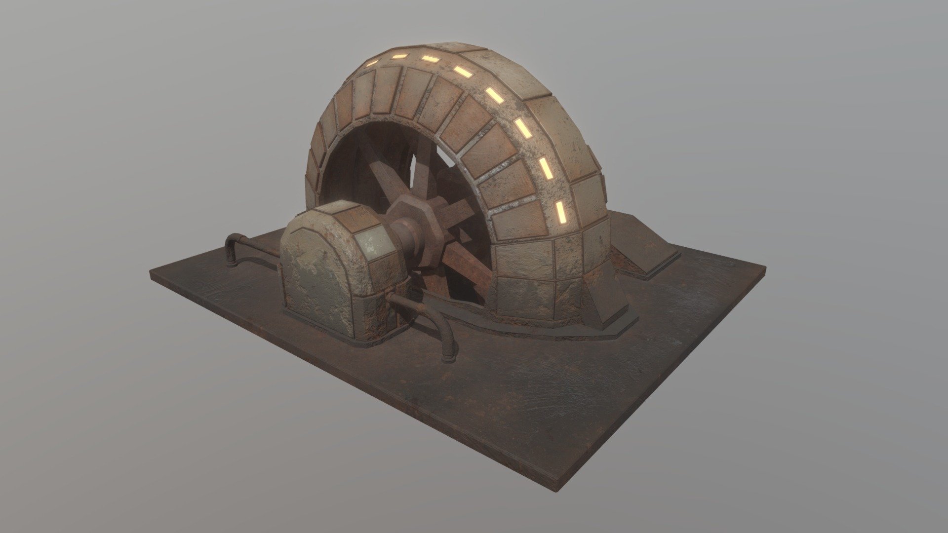 Rusty rotating sci-fi generator - 3D model by Art-Teeves [2979826 ...