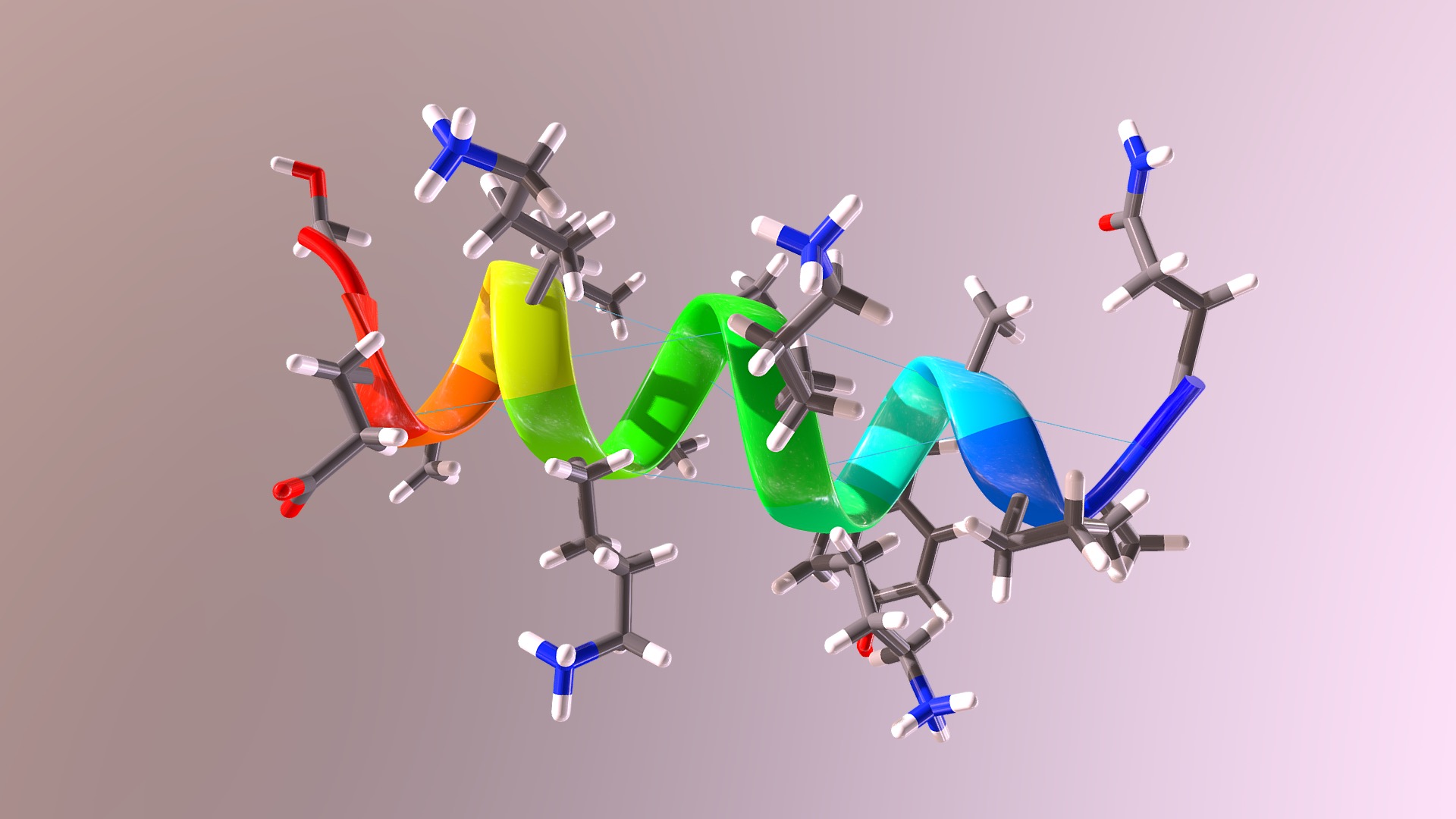 Ribbon Representation of a Short Polypeptide - 3D model by MedChemProf ...