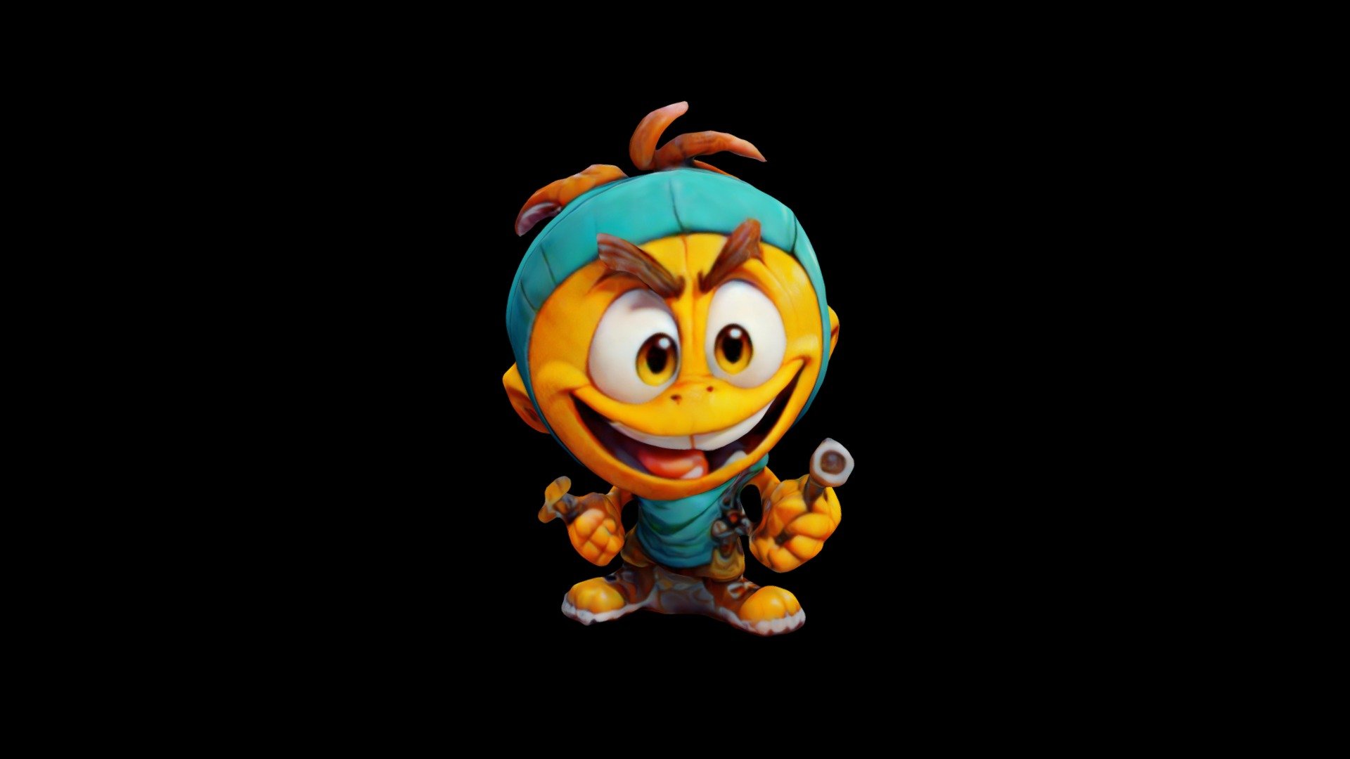 a yellow cat dressed as a construction worker th - Download Free 3D ...