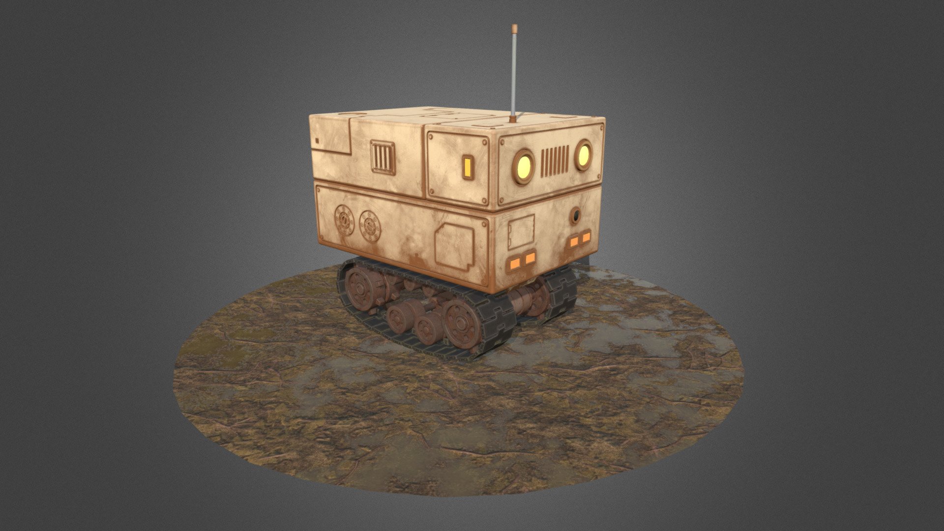Retrofuturism Tracked Robot - 3D model by Art-Teeves [2981685] - Sketchfab