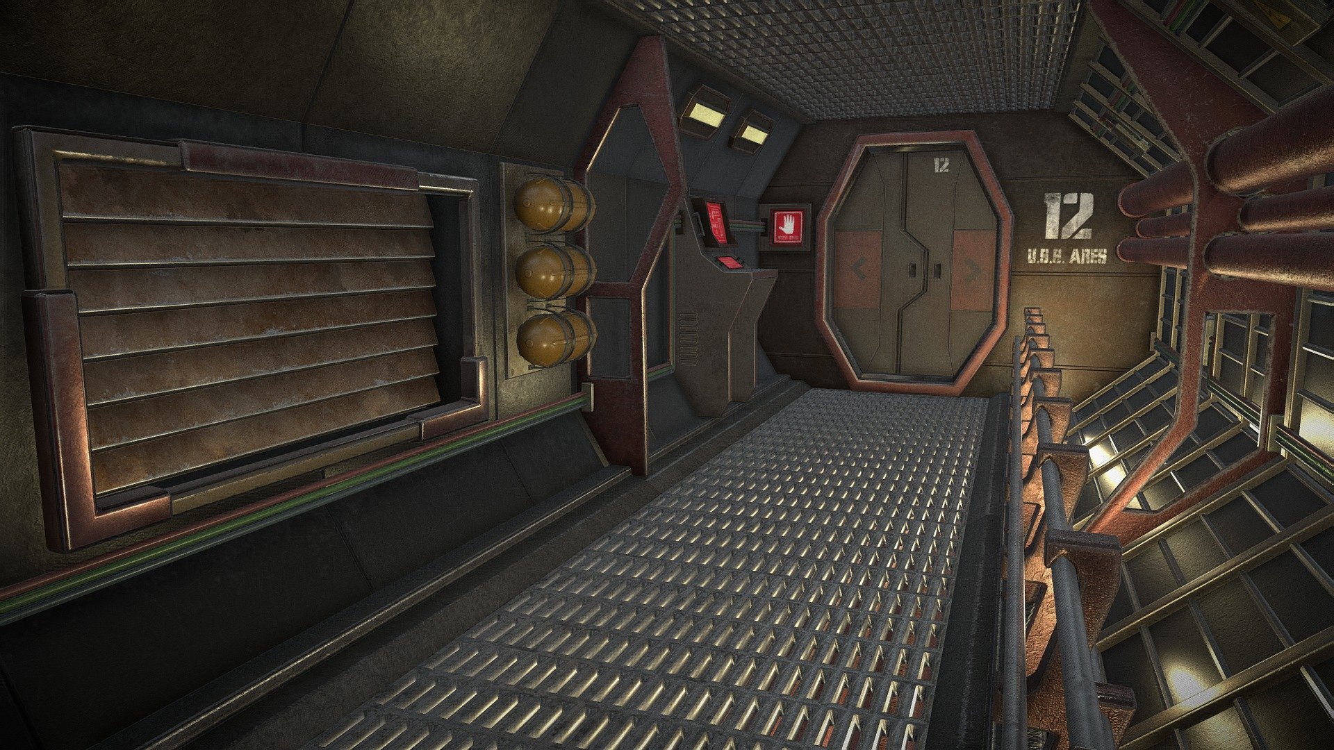 USS Ares Hallway - 3D model by henry.foley [2985647] - Sketchfab