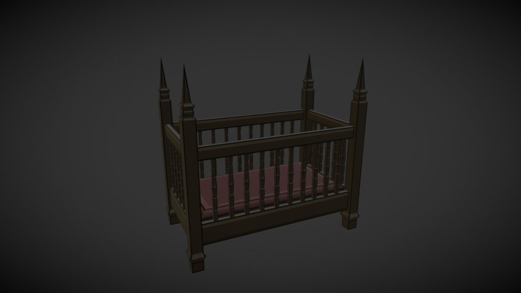 Victorian Hand Painted Crib - 3D model by DeKlerkDaz [2987186] - Sketchfab