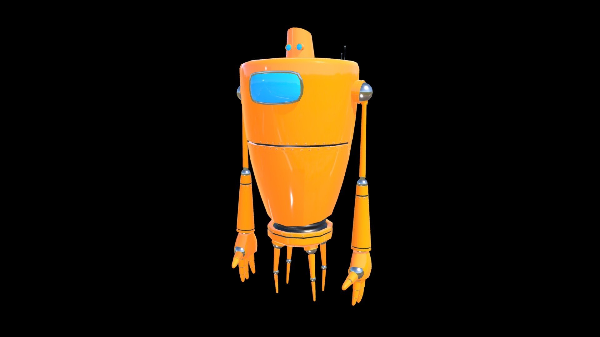 Orange Robot UVs Colored & Textured (Basic) - 3D model by Ryley Burnett ...