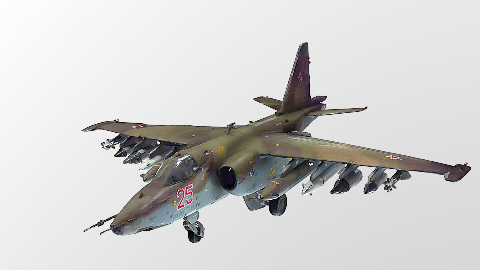 Close air support unit, Sukhoi Su-25 Grach - Download Free 3D model by ...