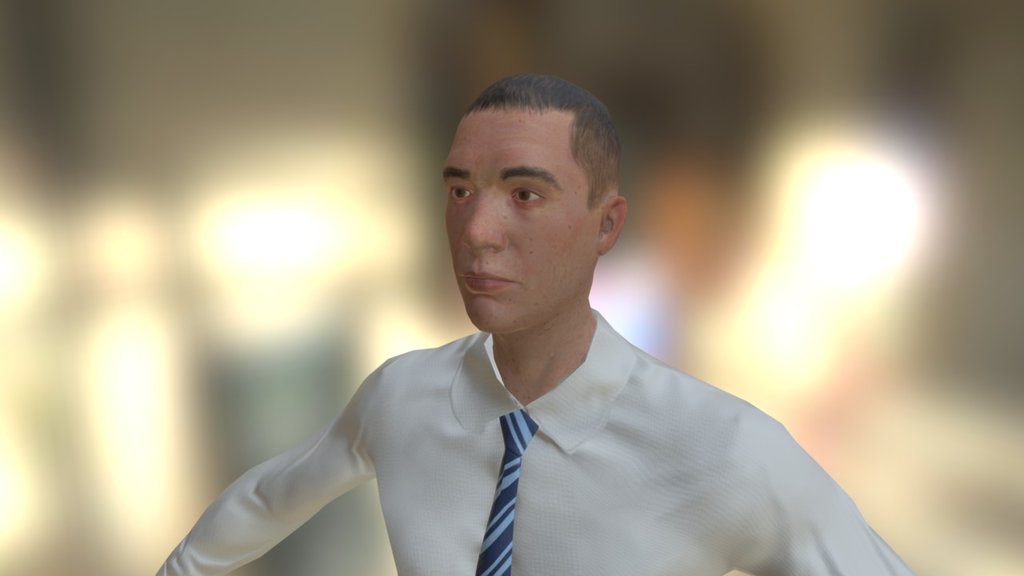 White Man with Shirt and Tie - 3D model by ssaraksh [298e240] - Sketchfab