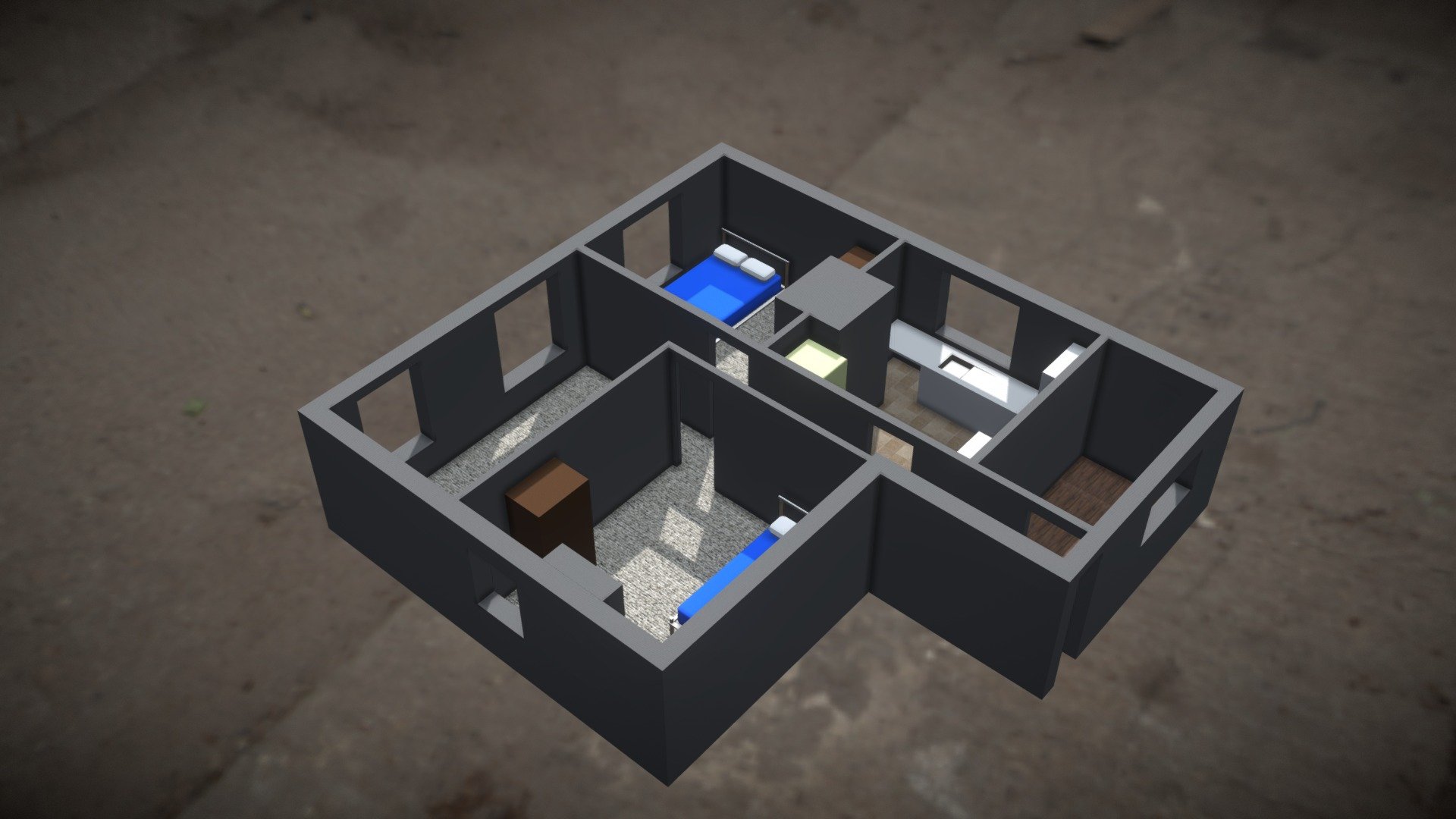 My Flat Floor Plan WIP - 3D model by Knifty [298e81e] - Sketchfab