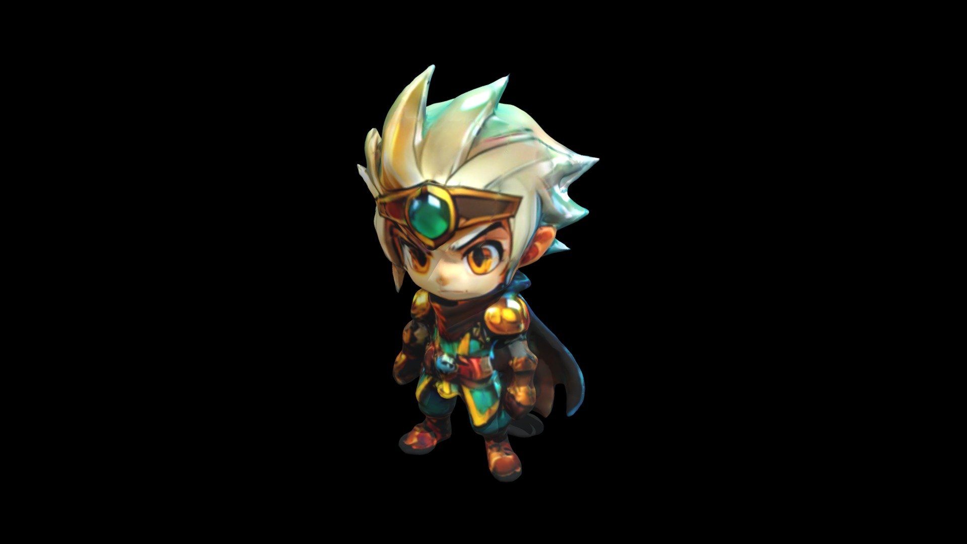 An angry cartoon character with blonde hair, gre - Download Free 3D ...