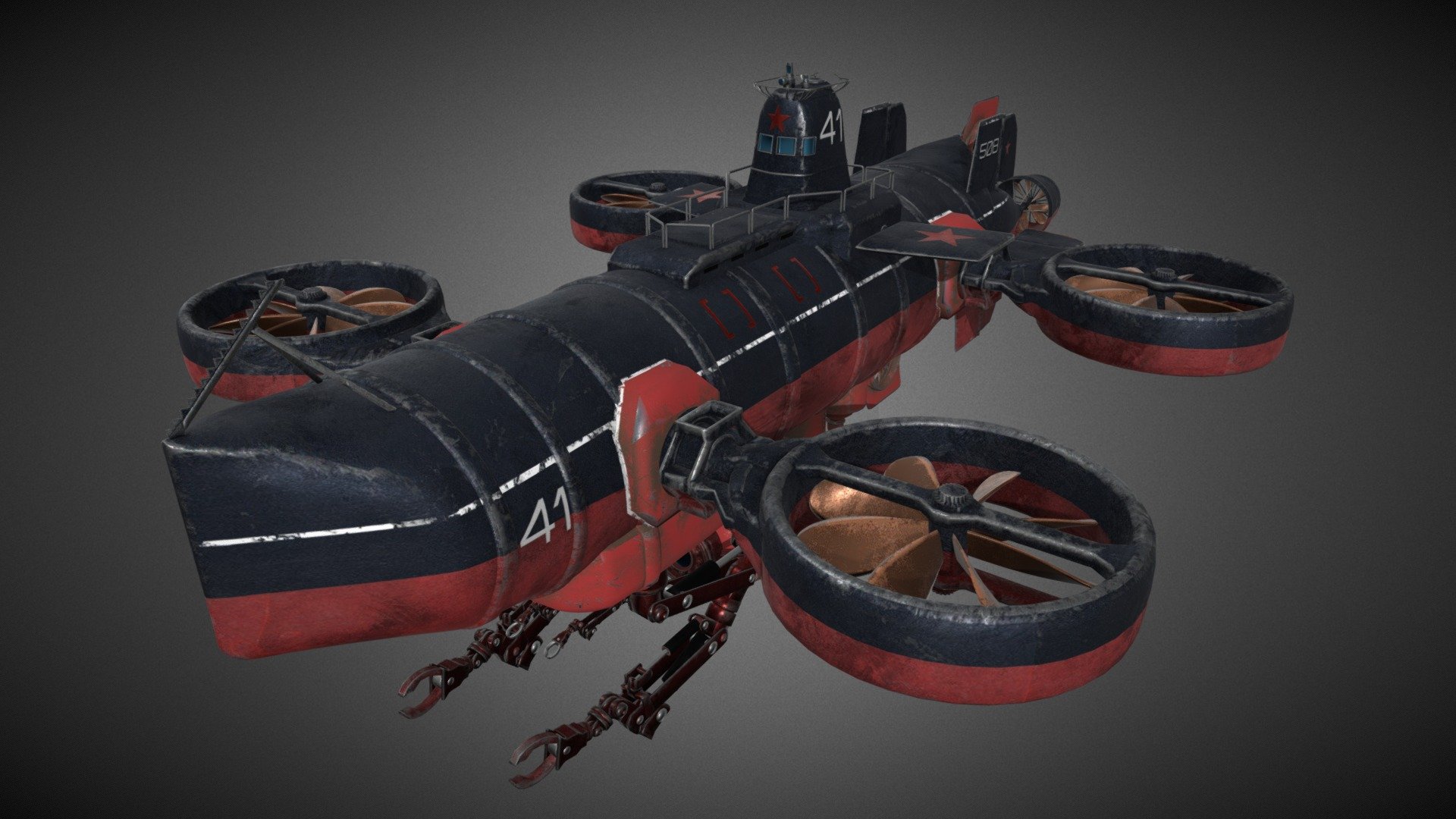 Retrofuturistic Deep Sea Submarine - 3D model by Katia (@katlu ...