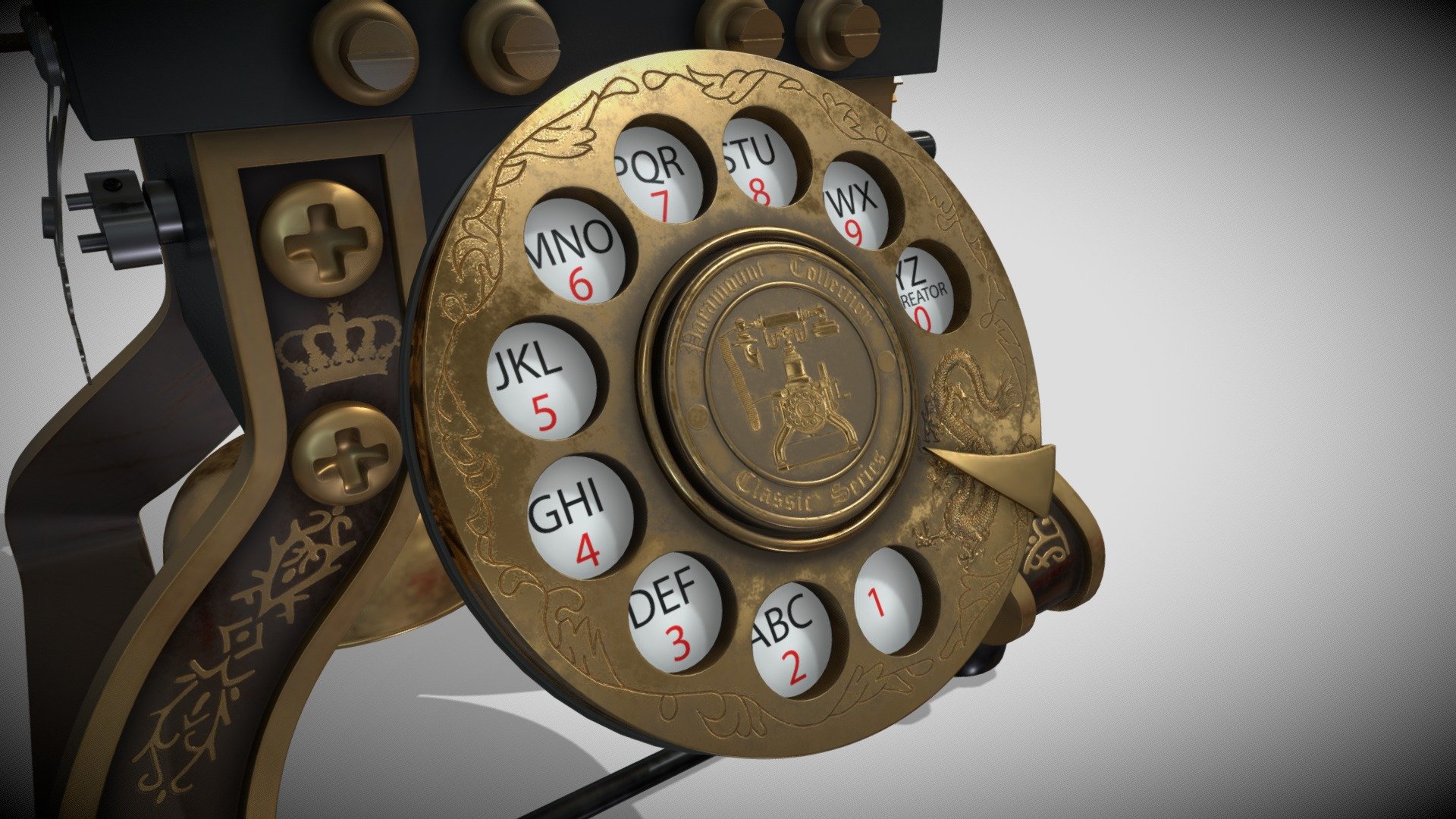 1892 Antique Classic Rotating Dial Mechanical - 3D model by Pankajs092 ...