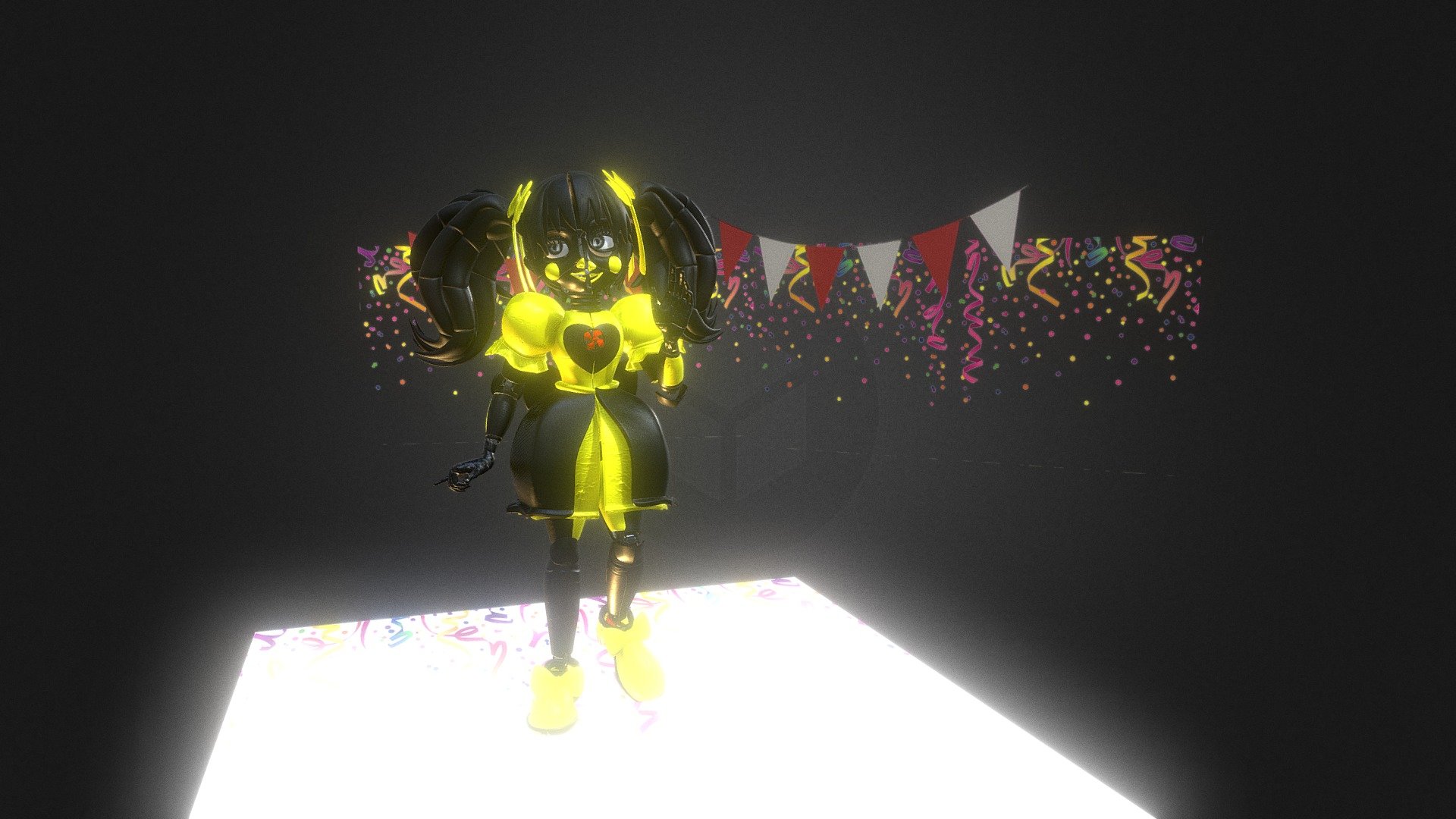 Qutiix_Stylised_Circus_Baby_Sister_Location - 3D model by ...