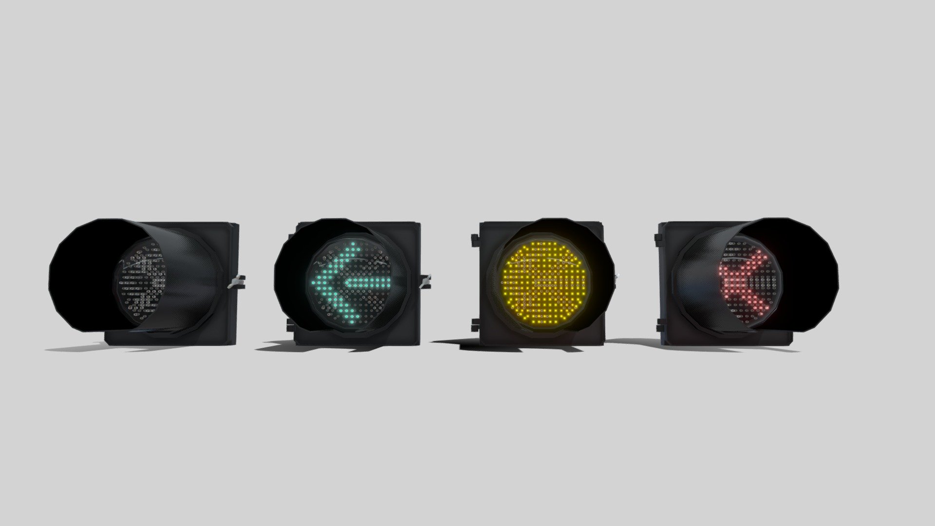 ITS LLC 8-inch trimodal Lane control signal - Download Free 3D model by ...
