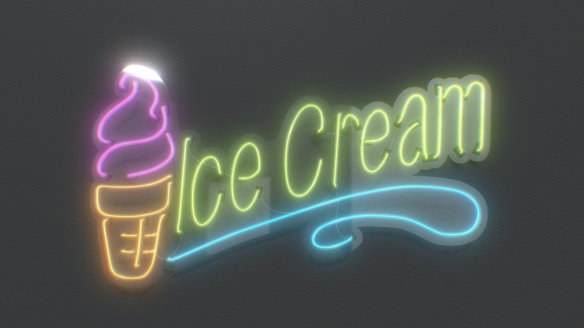 Ice Cream 5 - Neon Sign - Buy Royalty Free 3D model by NEONPLEX ...
