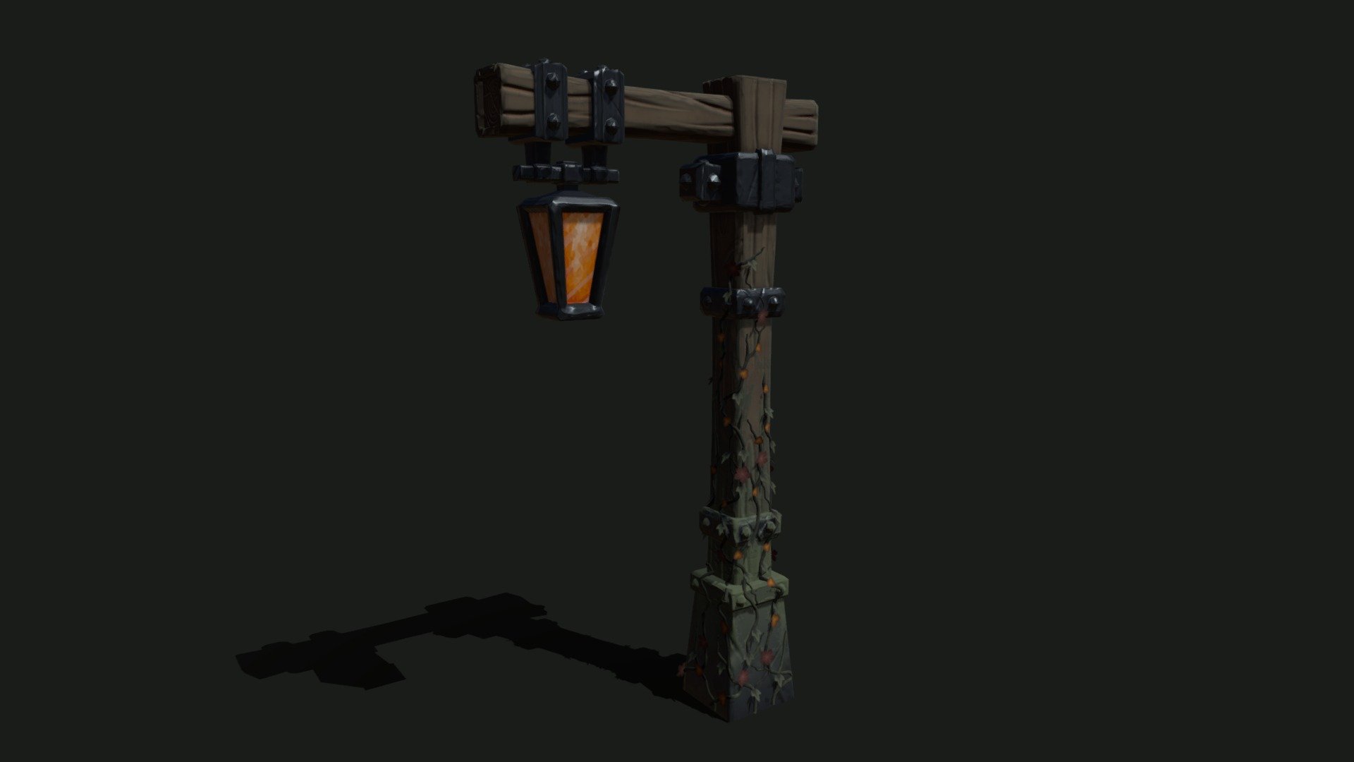 Stylised Ivy covered Lamp Post - 3D model by anoraxes [29bd09d] - Sketchfab