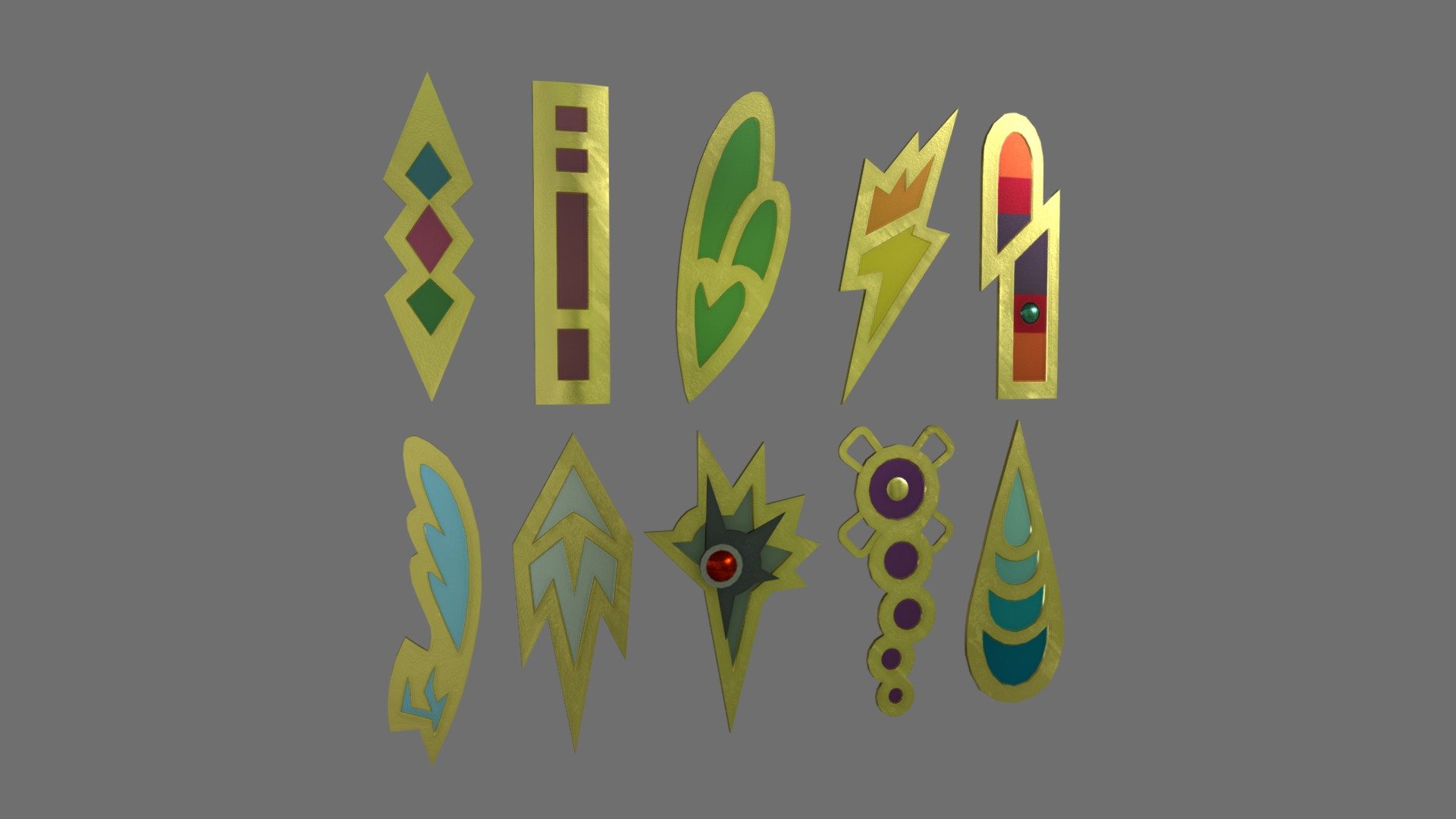Pokemon Unova Badges - 3D model by LucasPresoto [29be631] - Sketchfab