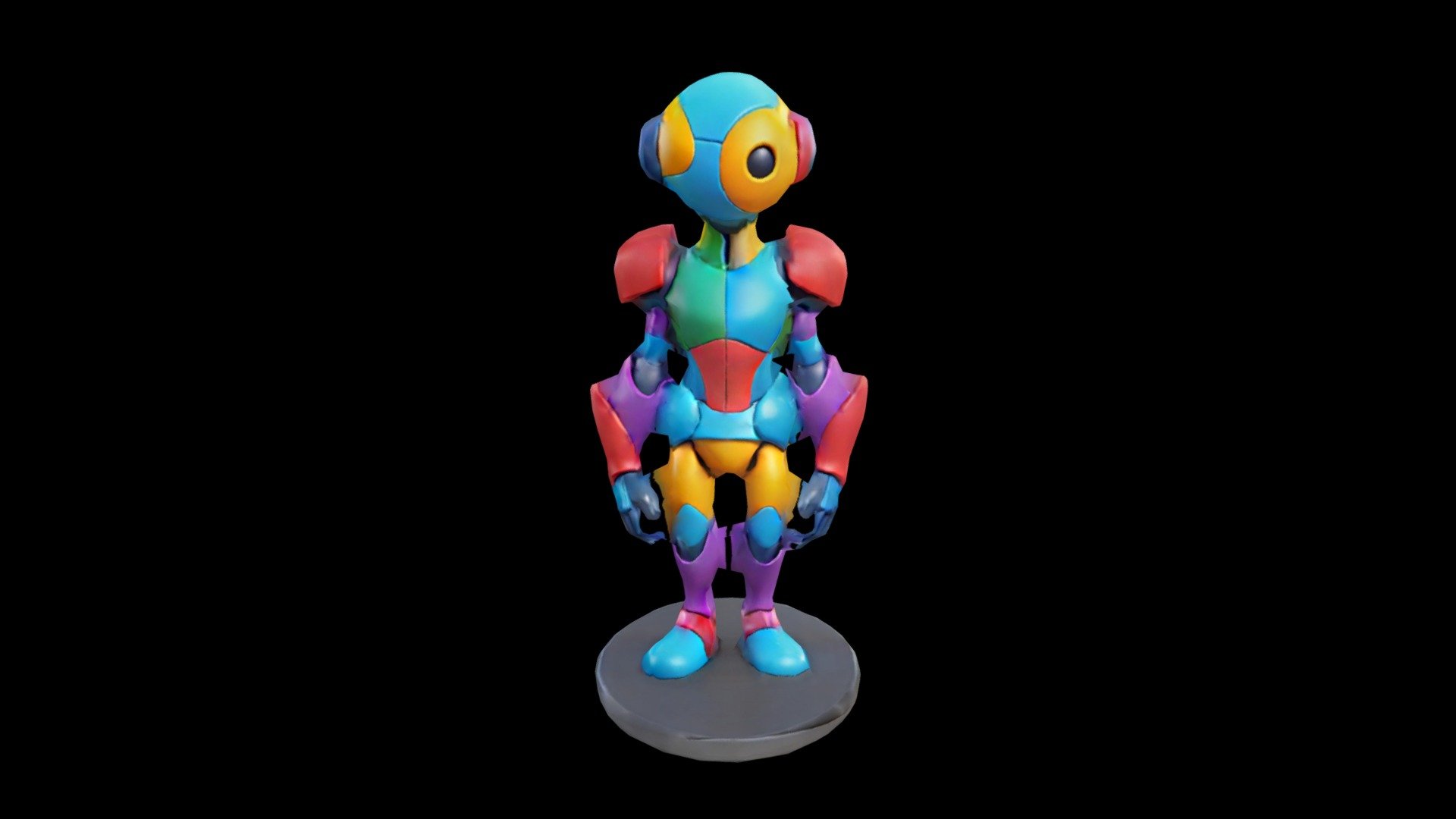 A toy robot with a multicolored design, standing - Download Free 3D ...
