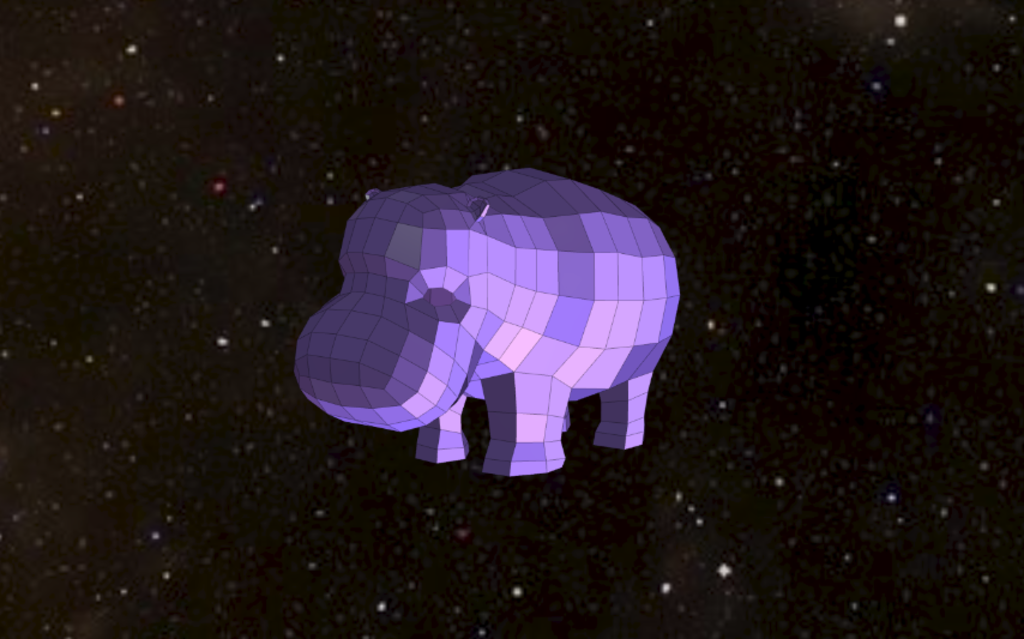 Little hippo in space :) - 3D model by tragische [29c266e] - Sketchfab