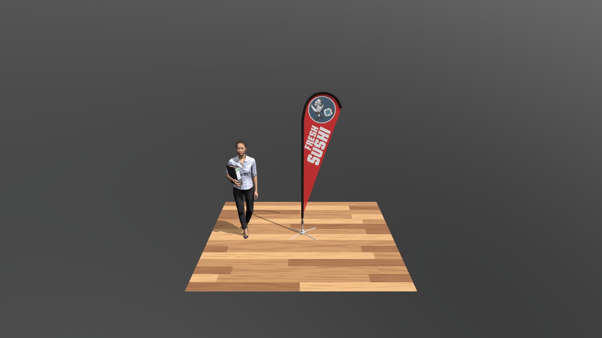 7.5ft Teardrop Sunbird Flag with Single Banner - 3D model by xyzDisplays (@xyzdisplayscloud ...