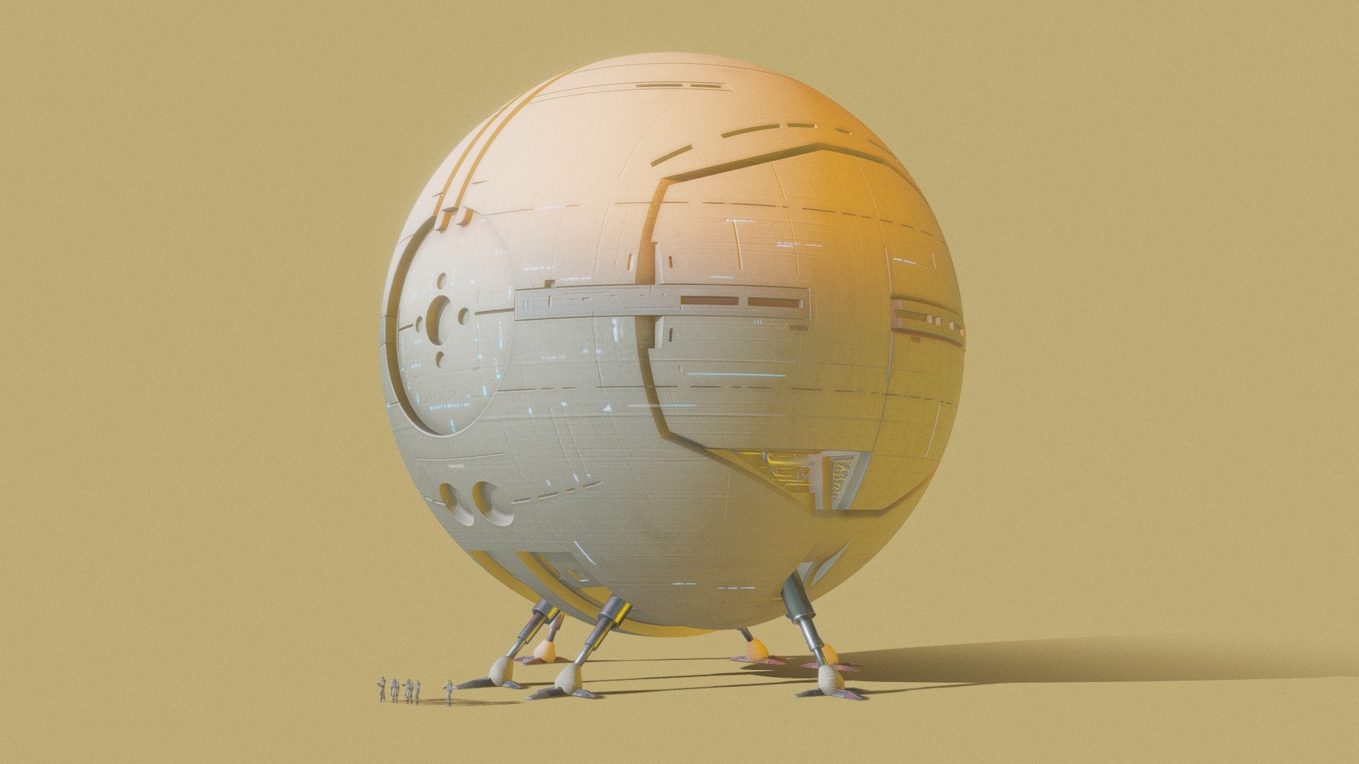 Spheric Starship - 3D model by Sanya Laneev (@lansvision2) [29c56dd ...