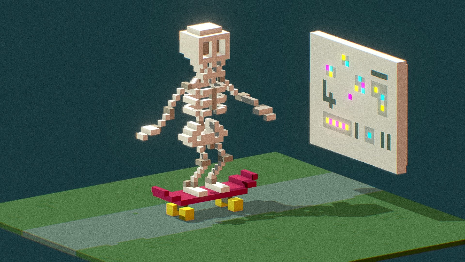 Skeleton skater - My first Voxel scene ! - 3D model by grootfontein ...