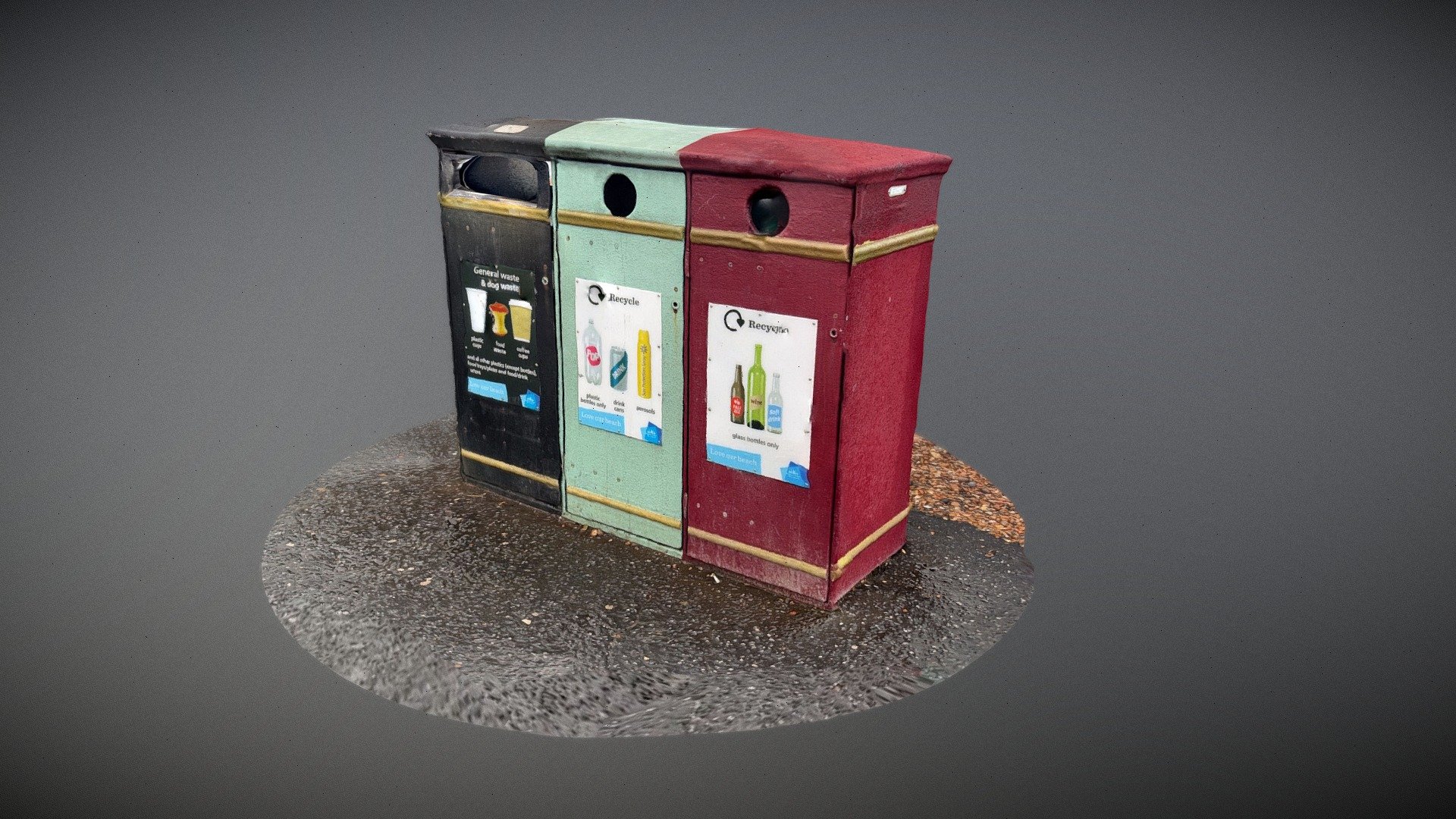 Brighton beach bin trilogy - Download Free 3D model by fieldworks ...
