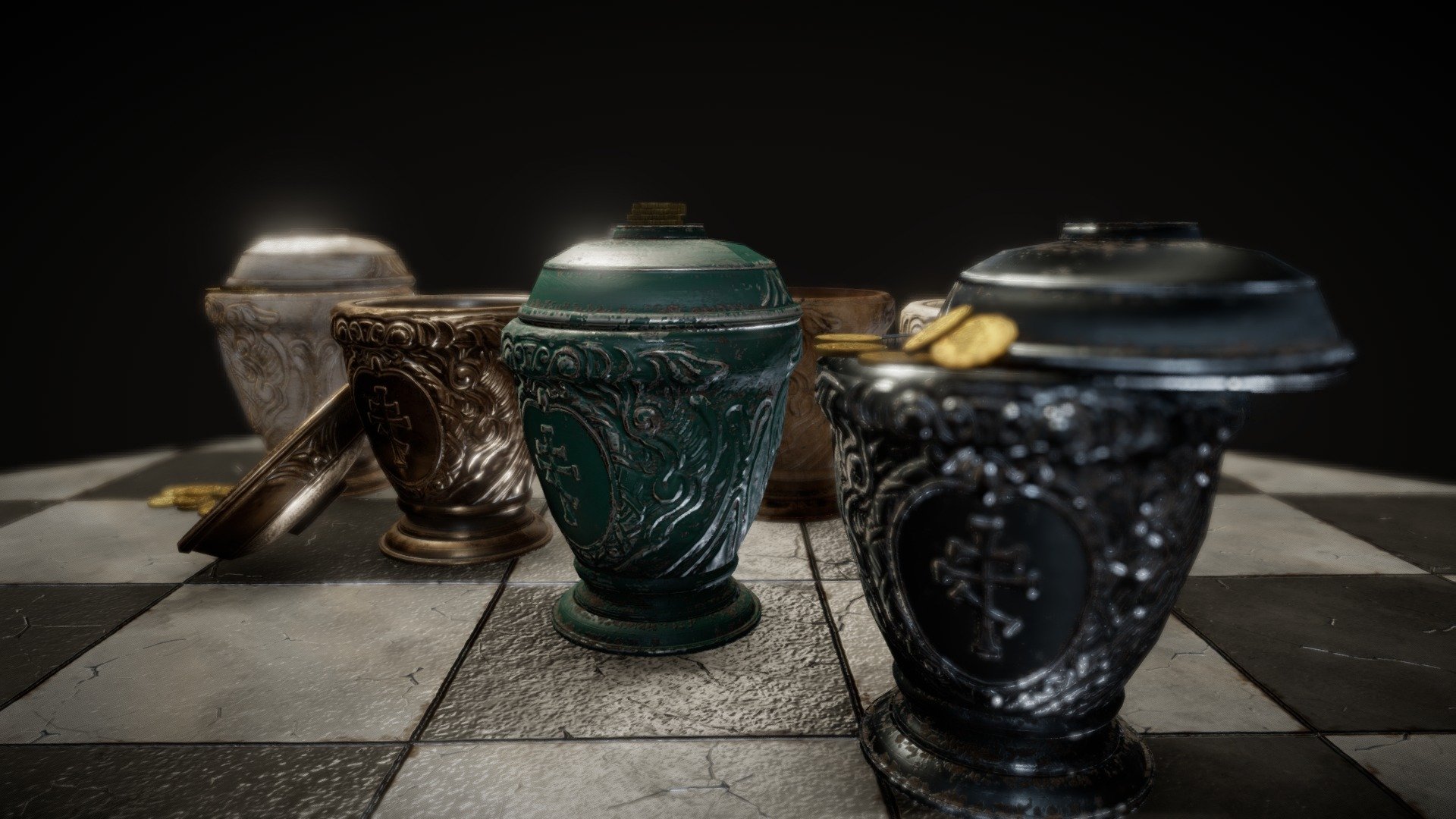 Pack of urns - Download Free 3D model by Gnossiennes [29e24c4] - Sketchfab