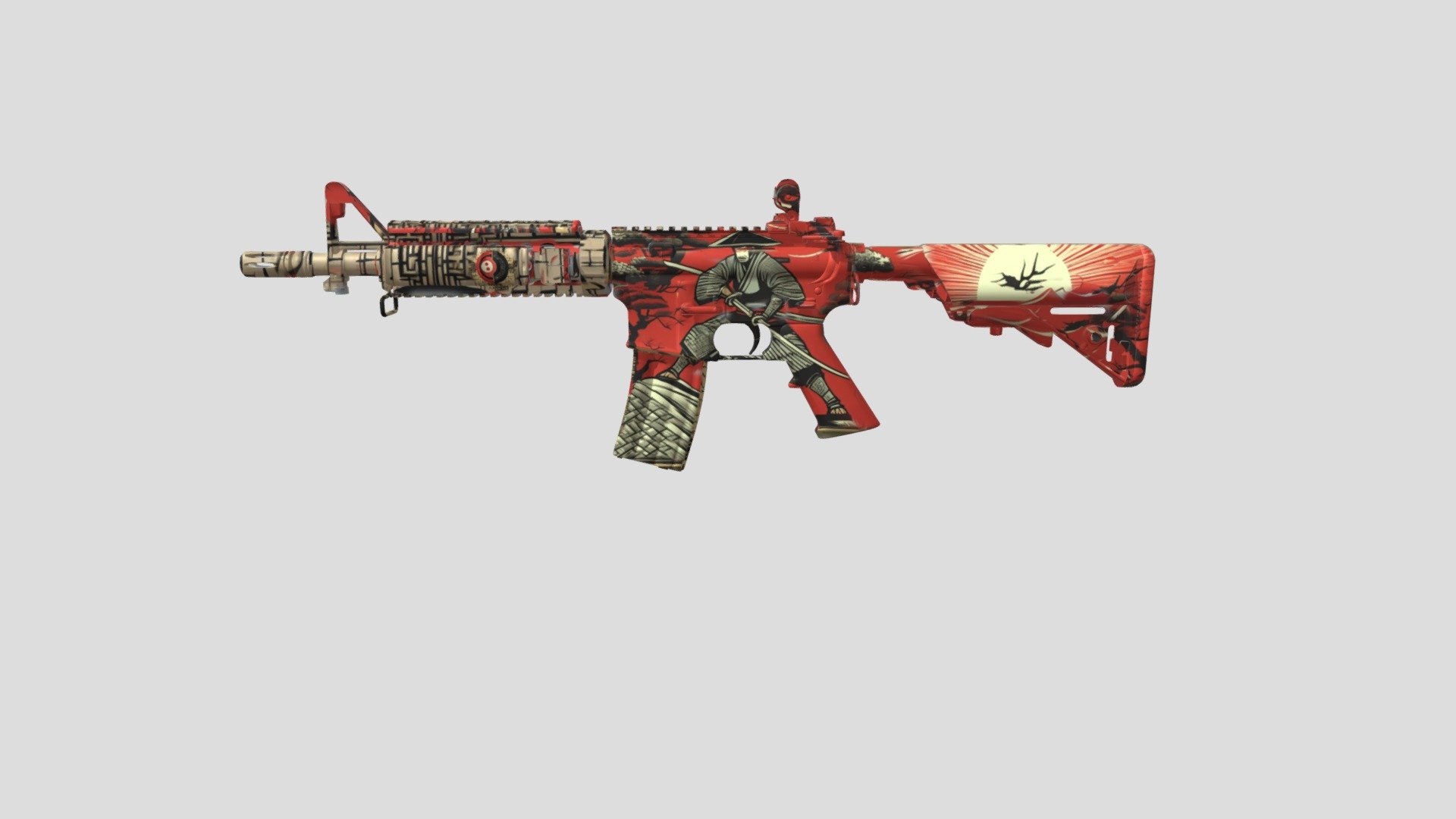 CS2 M4A4 WARRIOR - 3D model by bbgriha [29ee95b] - Sketchfab