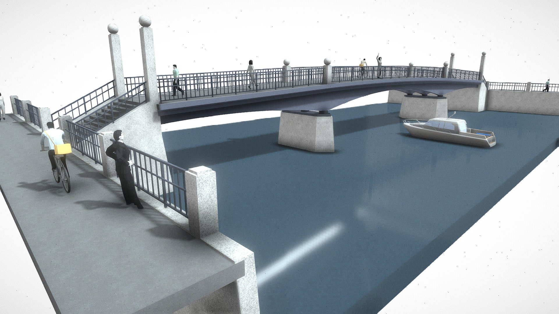 PEDESTRIAN BRIDGE - 3D model by archidi.com [29f2740] - Sketchfab
