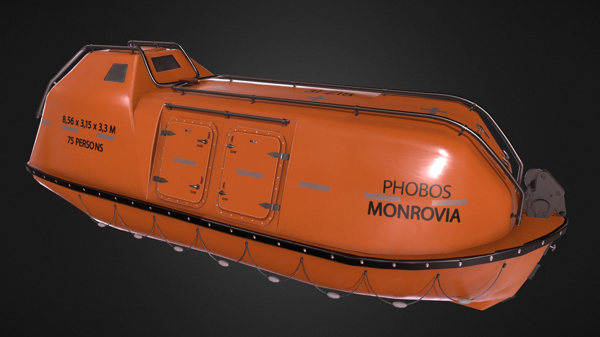 Lifeboat Type JYN85 - Realistic Model - 3D model by Fledi ...