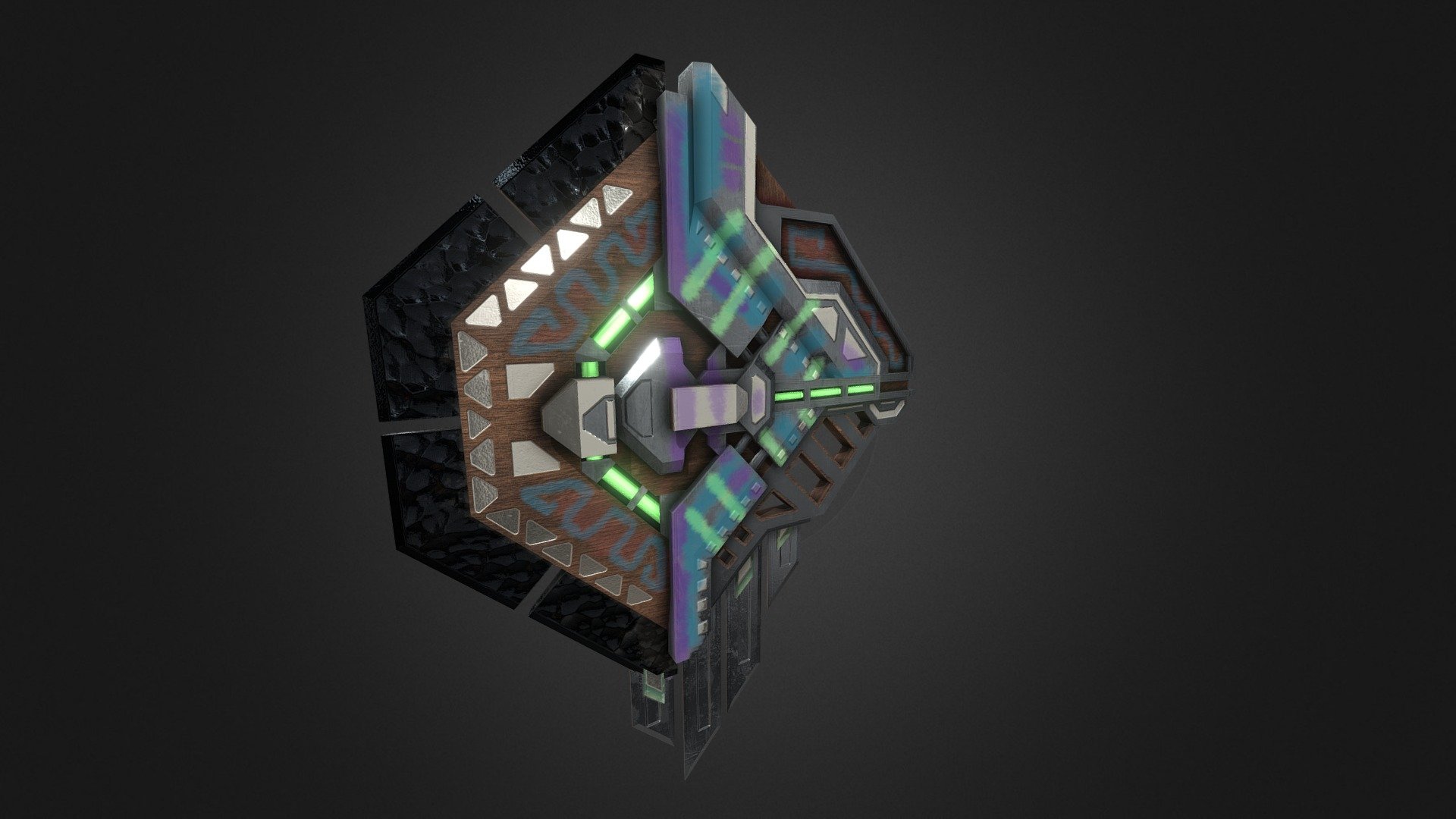 Aztec Cyberpunk Shield - 3D model by Anna Meyers (@puckpranks) [29fd815 ...